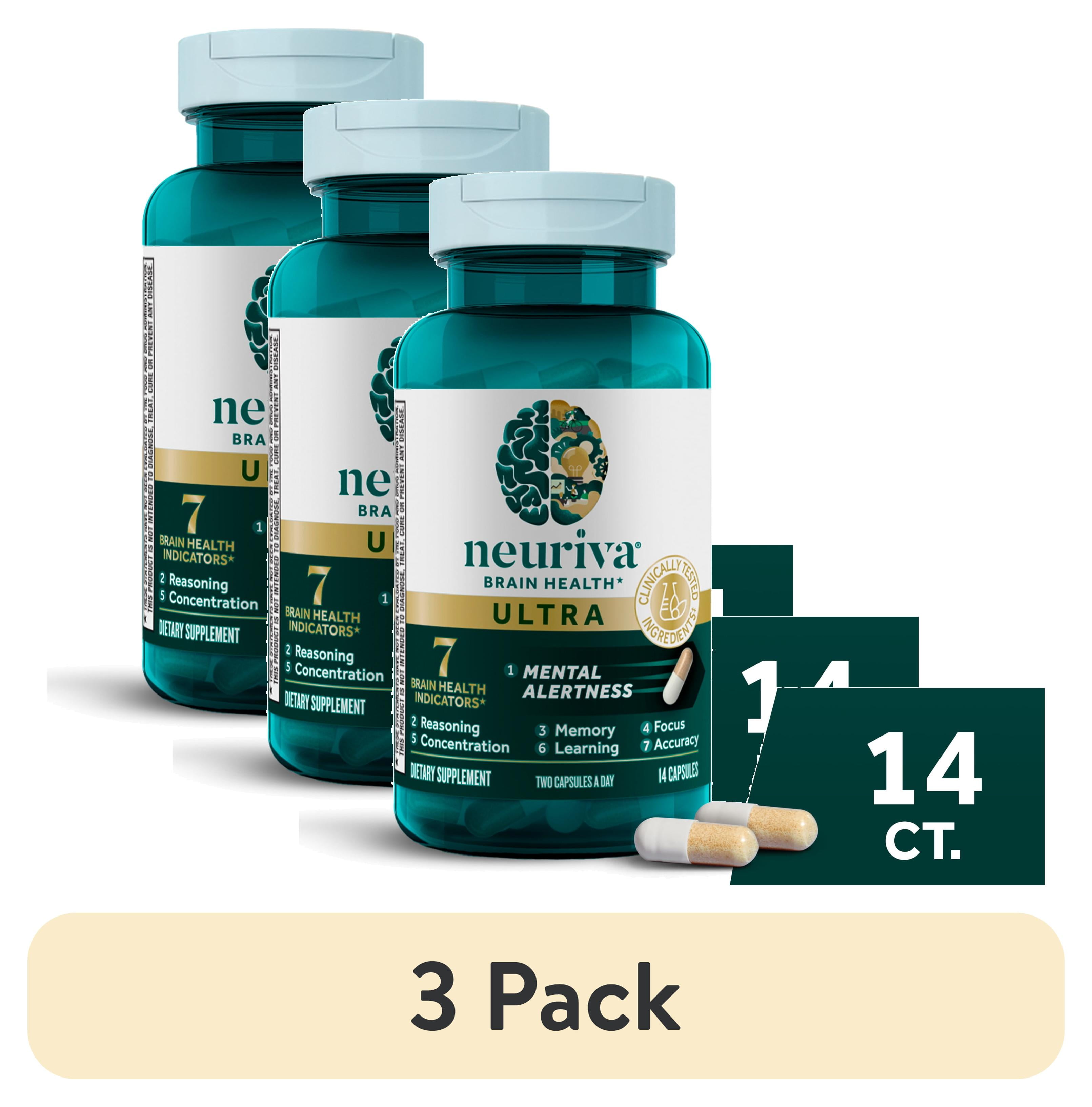 (3 pack) Neuriva Ultra Brain Health Supplement, Memory, Focus ...