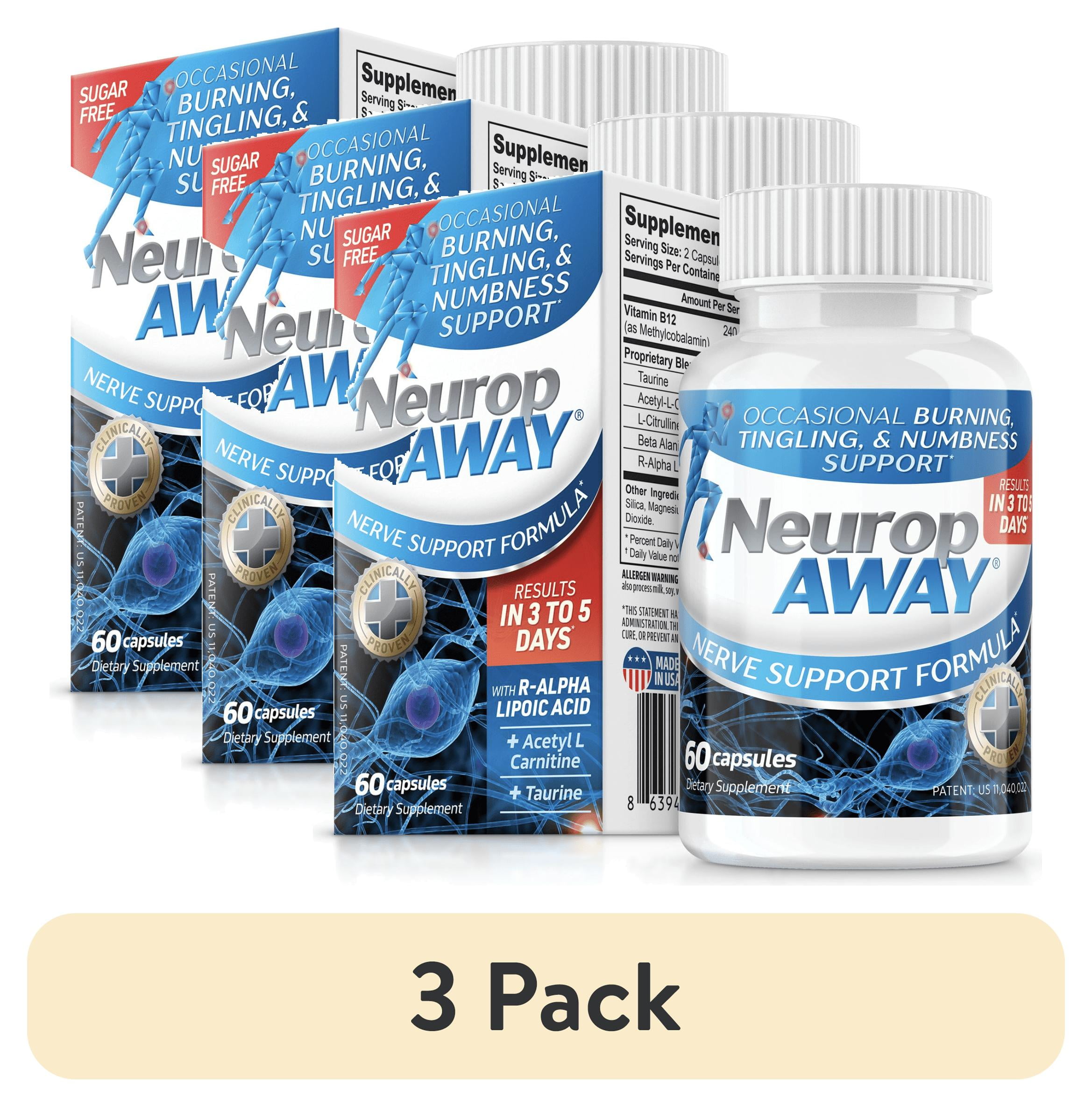 (3 pack) NeuropAWAY® Nerve Support Formula - Walmart.com