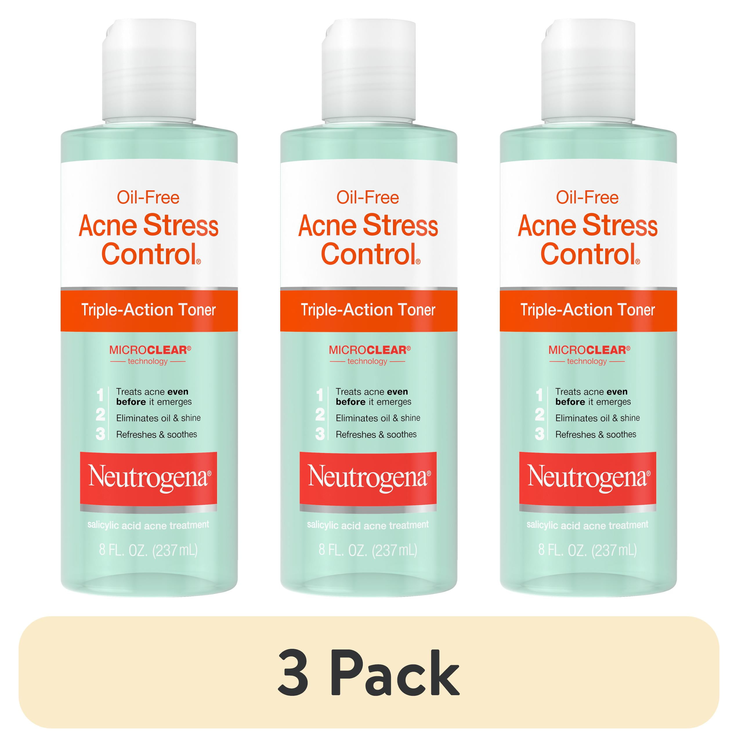 (3 pack) Neutrogena Acne-Fighting Facial Toner with 2% Salicylic Acid ...
