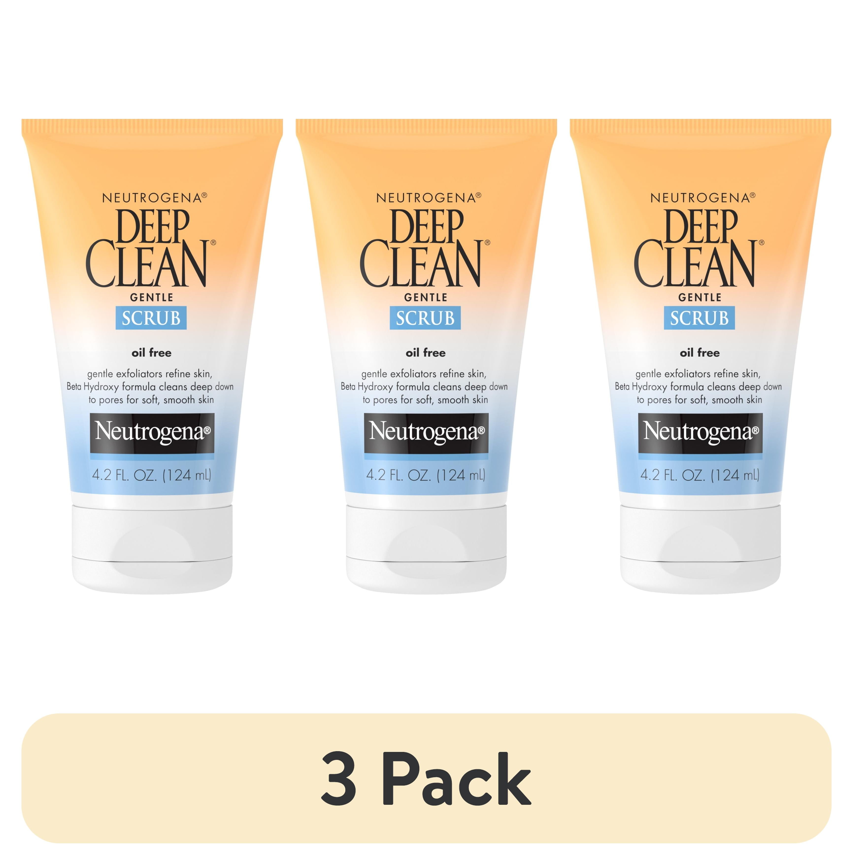 (3 pack) Neutrogena Deep Clean Gentle Facial Scrub, Oil free Cleanser 4 ...