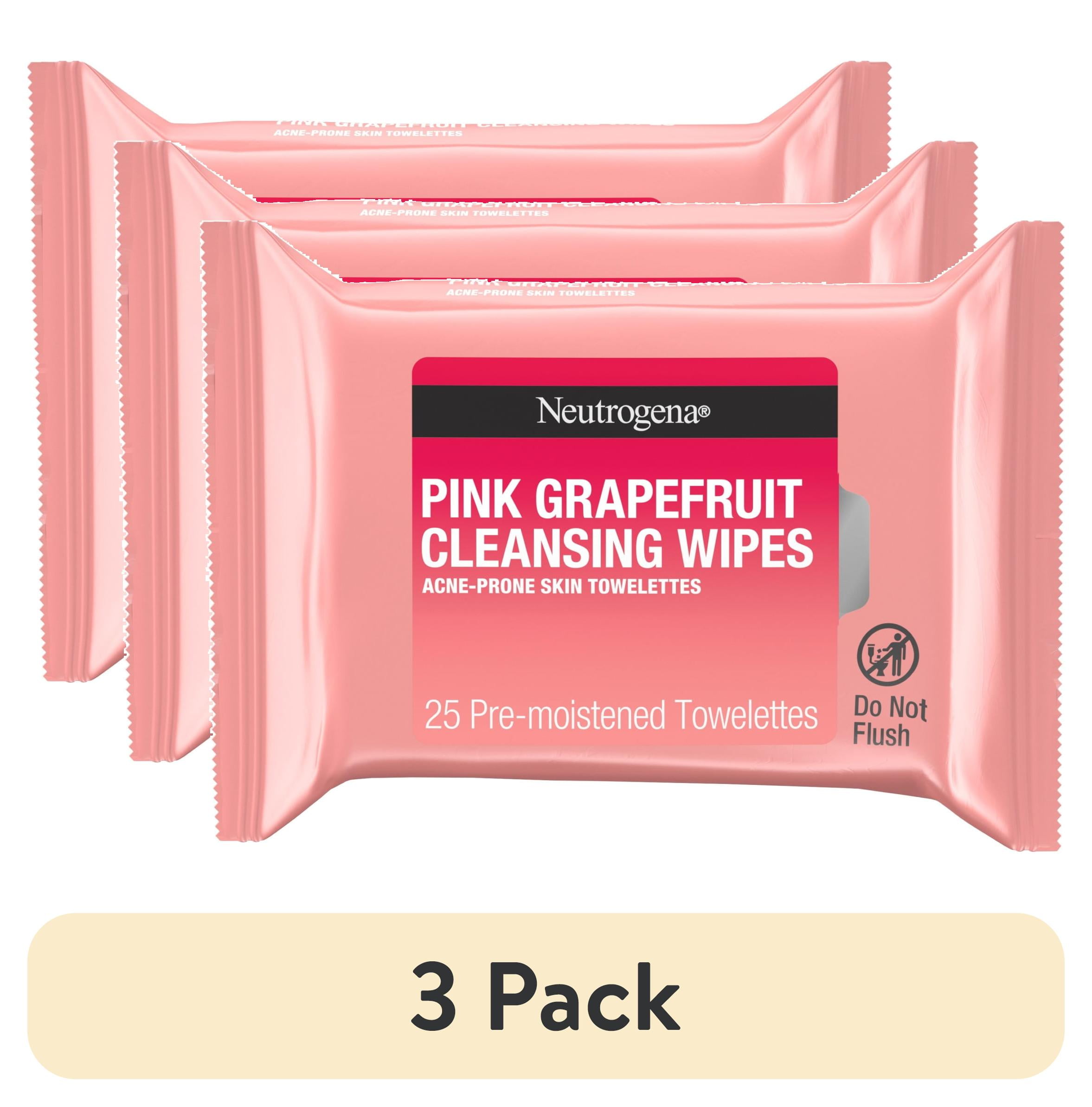 (3 pack) Neutrogena Oil-Free Facial Cleansing Wipes, Pink Grapefruit ...