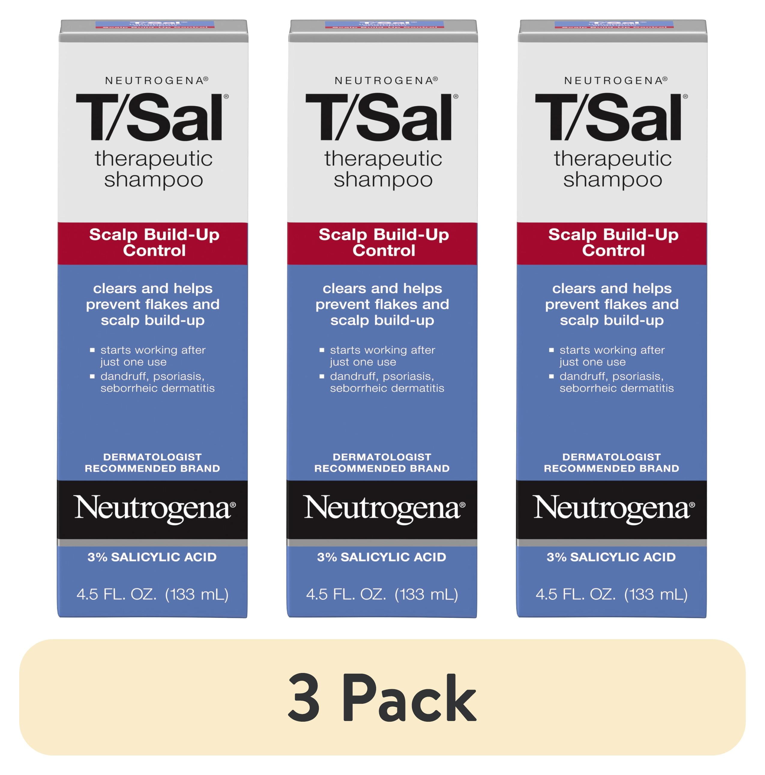 (3 pack) Neutrogena T/Sal Therapeutic Shampoo, 3% Salicylic Acid, 4.5 ...
