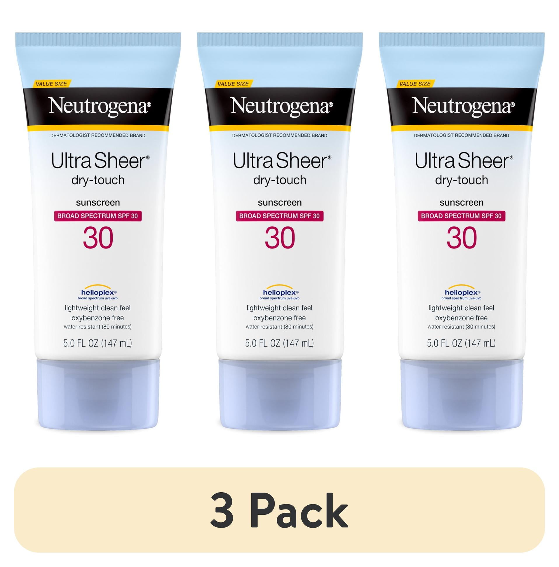 (3 pack) Neutrogena Ultra Sheer Dry-Touch SPF 30 Sunscreen Lotion, 5 fl ...