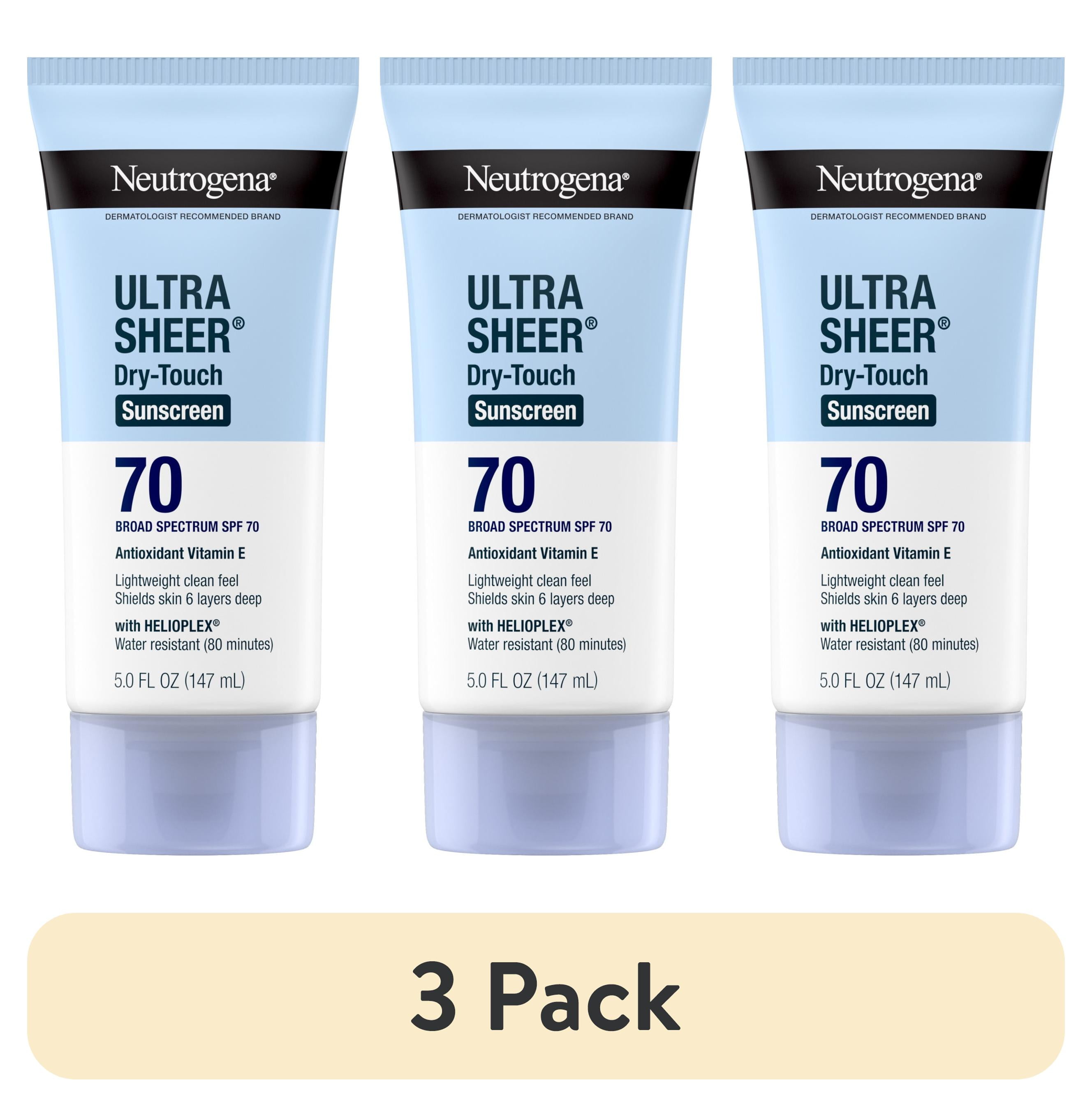 (3 pack) Neutrogena Ultra Sheer Sunscreen SPF 70 Body Sunscreen Lotion ...