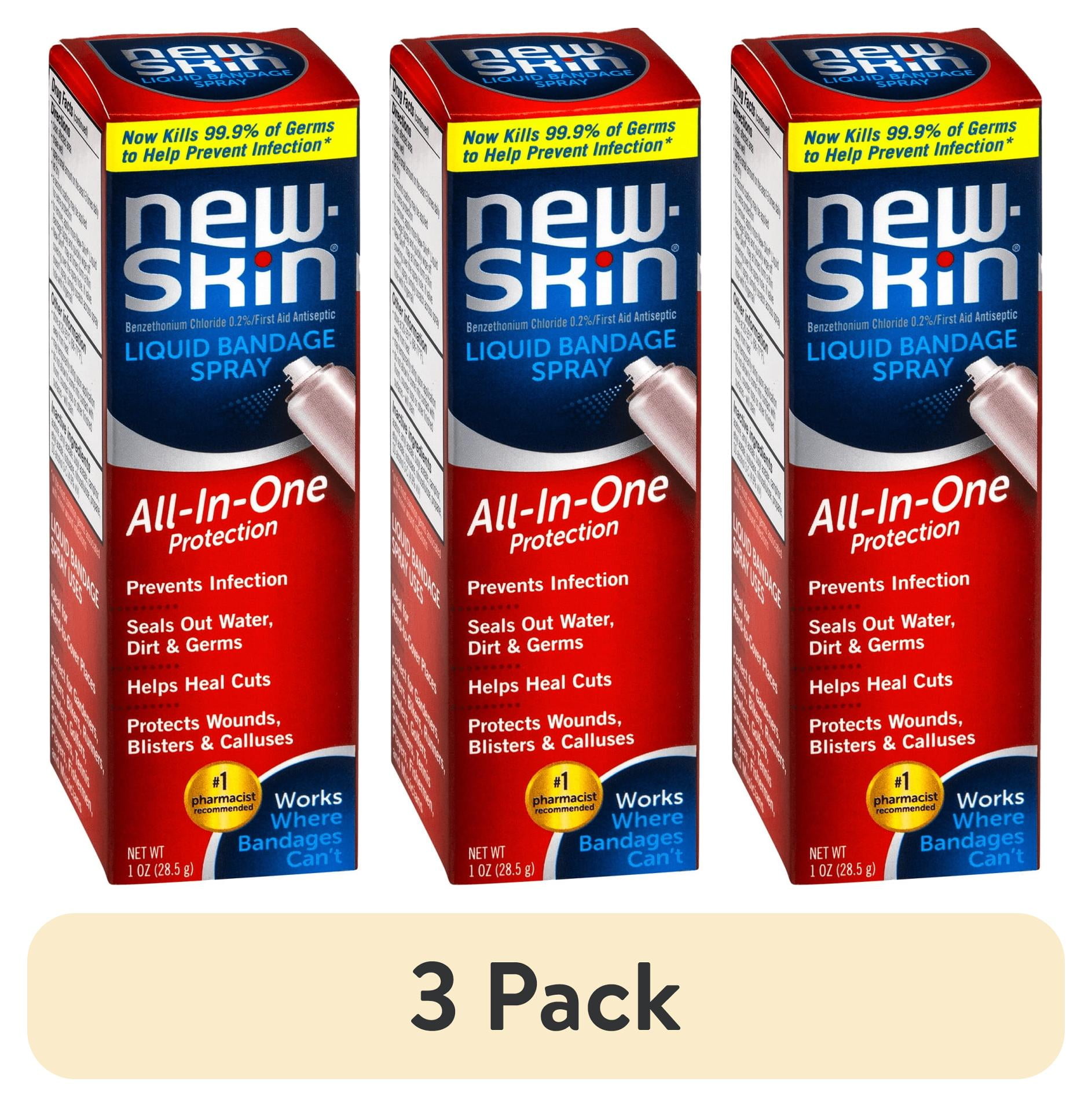 (3 pack) New Skin Liquid Bandage Spray, Waterproof Bandage for Scrapes ...