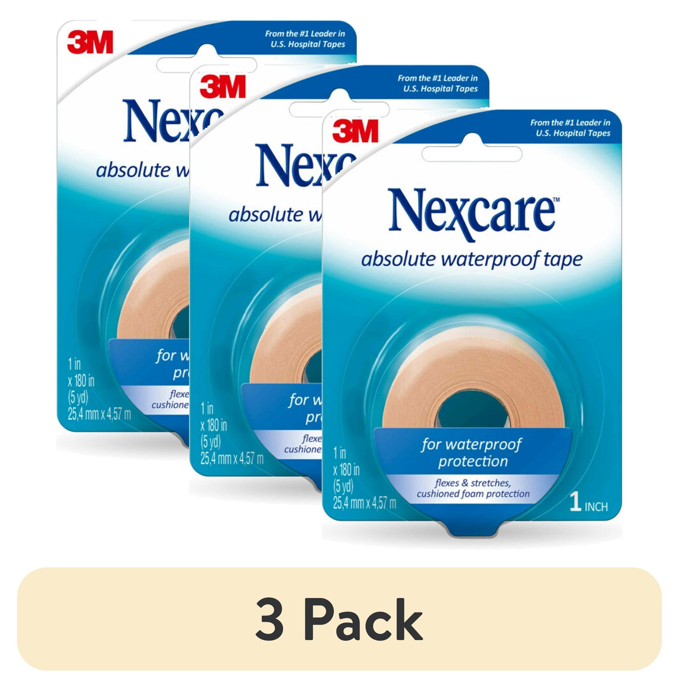 (3 pack) Nexcare Waterproof First Aid Tape, Hospital Grade, 1/Roll ...
