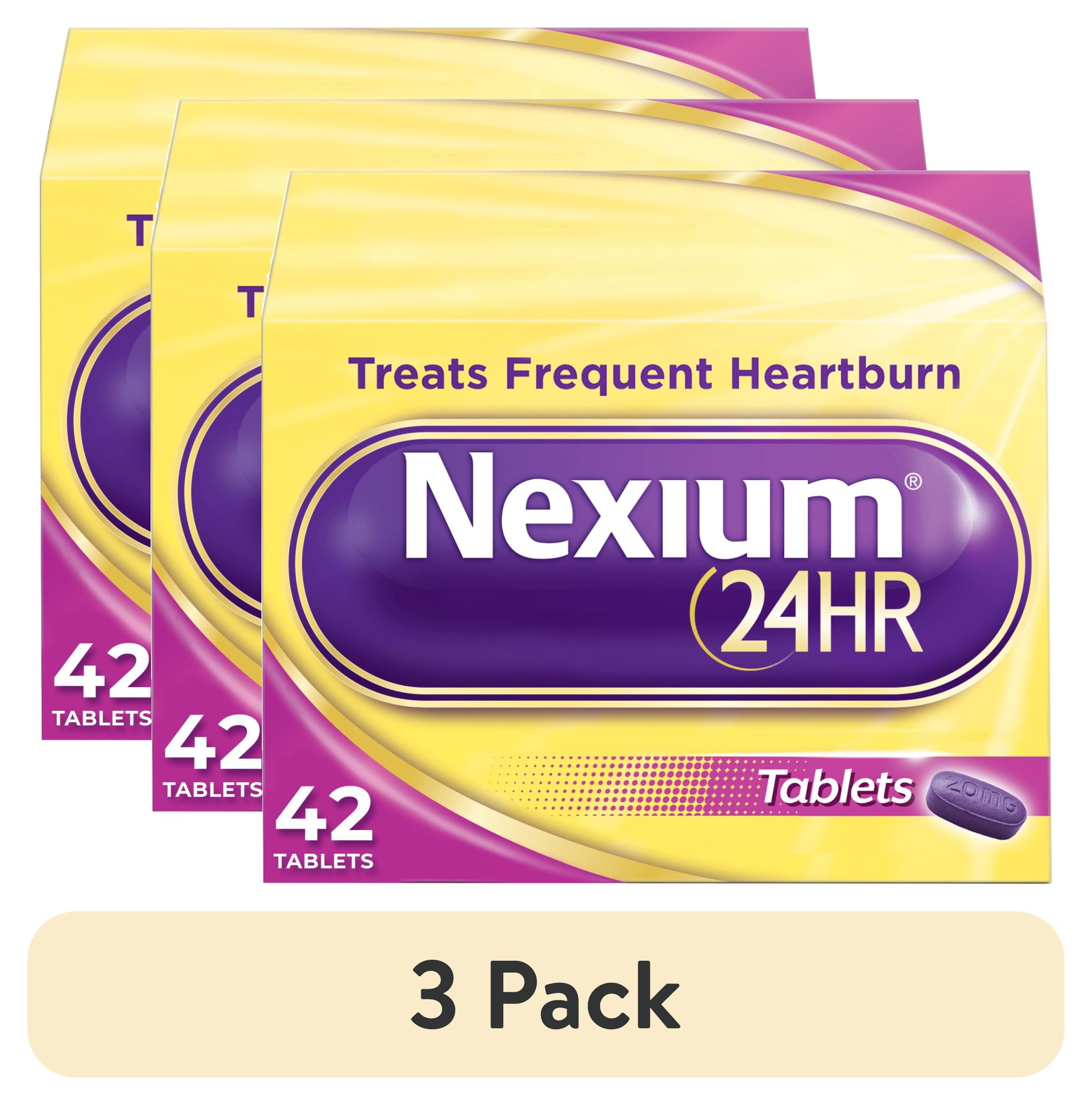 (3 pack) Nexium 24HR Acid Reducer Heartburn Relief Tablets With Esomeprazole Magnesium - 42 Ct ...
