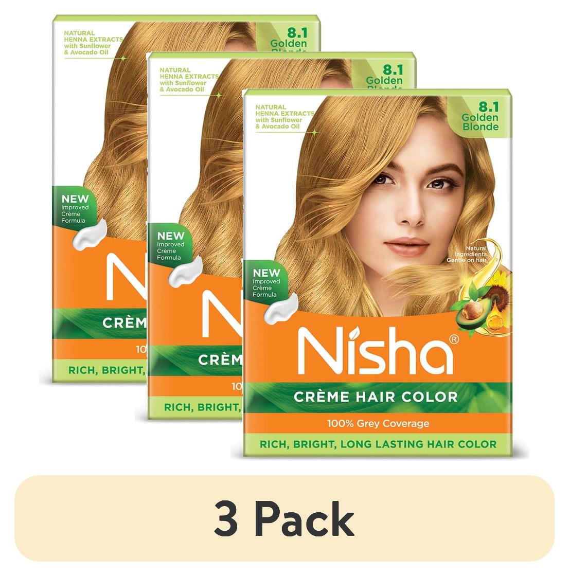 (3 pack) Nisha Creme Hair Color, Permanent Blonde Hair Dye Color, 100% ...