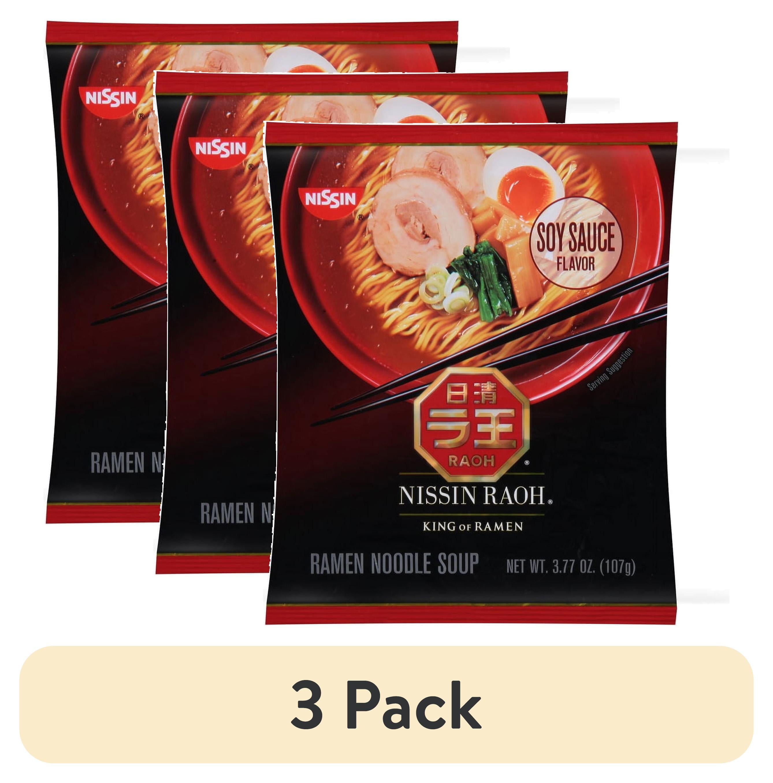 (3 pack) Nissin Foods Raoh Ramen Noodle Soup, Umami Soy Sauce Flavor, 3.77 oz Bag, Shelf-Stable ...