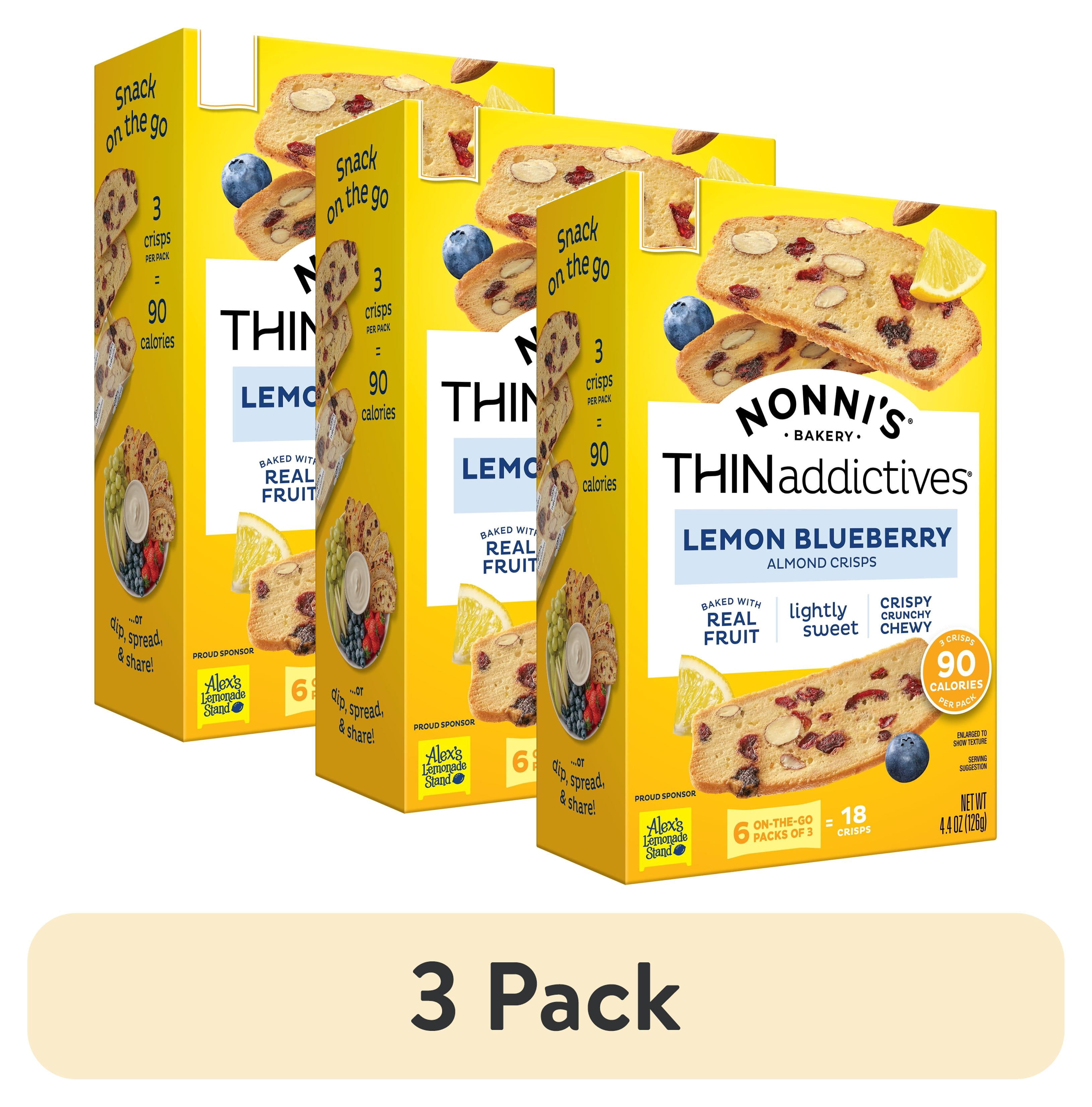 (3 pack) Nonni's Bakery THINaddictives Lemon Blueberry, Almond Cookie ...