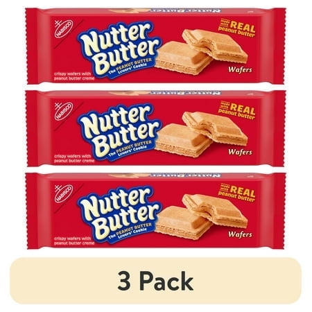 (3 pack) Nutter Butter Peanut Butter Wafer Cookies, 10.5 oz - Walmart.com