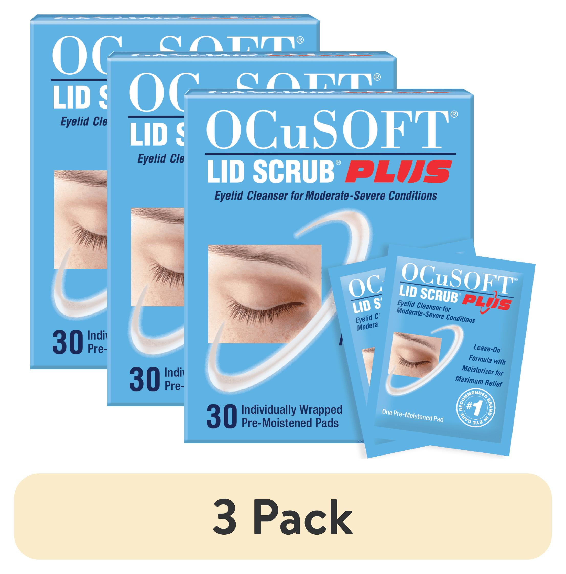 (3 pack) OCuSOFT Lid Scrub Plus Eyelid Cleanser, 30 Count - Walmart.com
