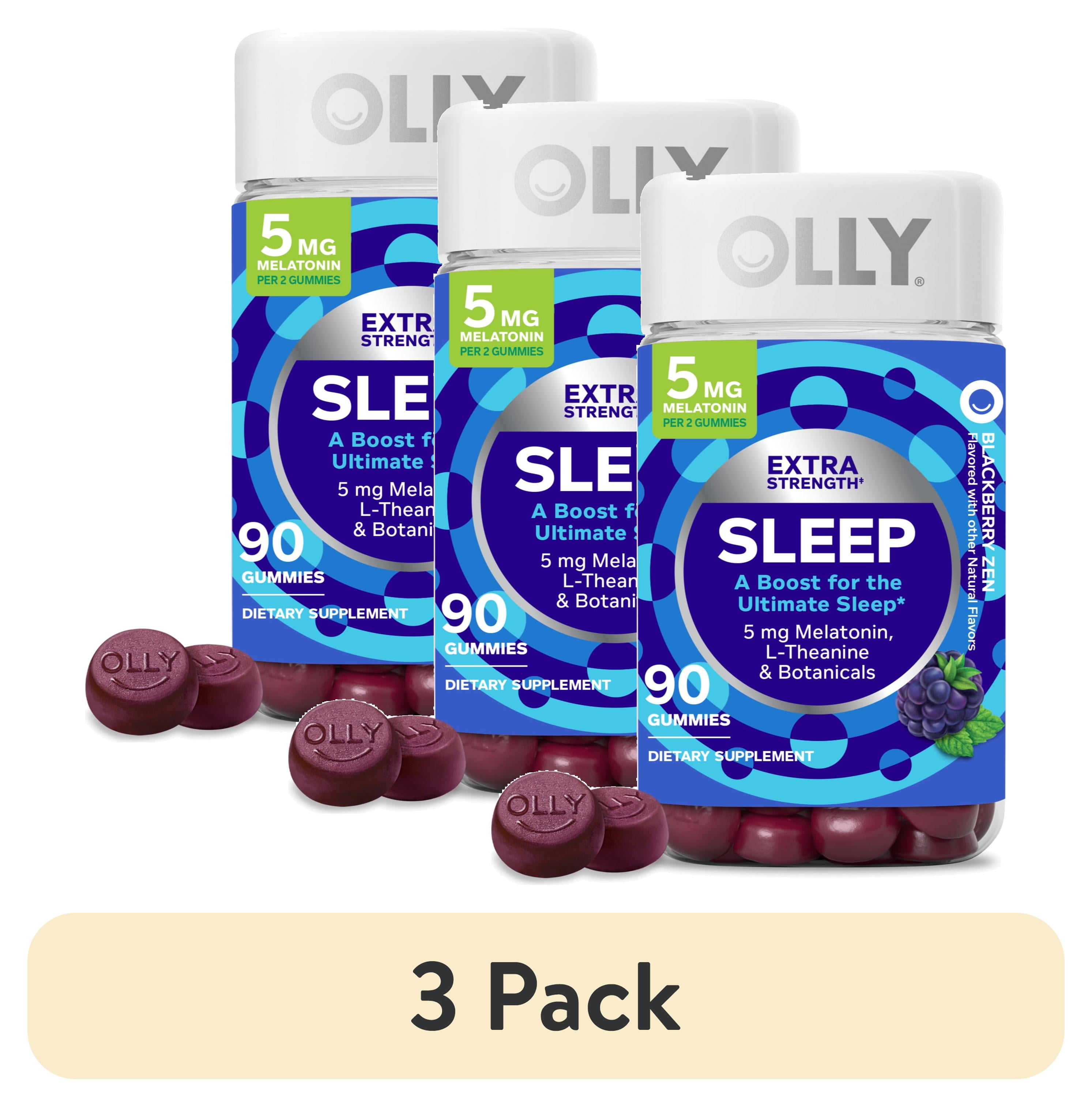 (3 pack) OLLY Extra Strength Sleep Gummy Supplement, 5mg Melatonin ...