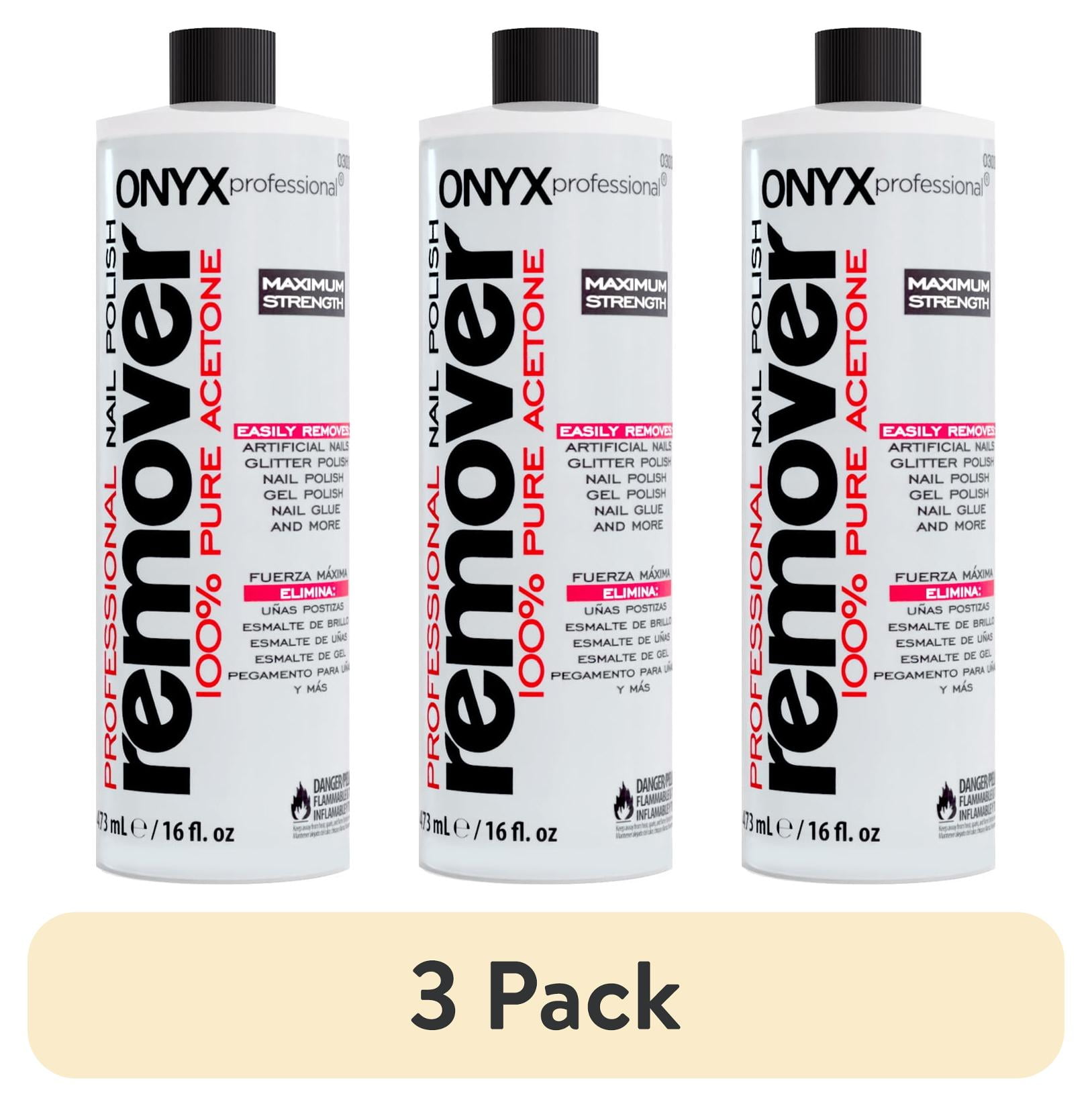 (3 pack) ONYX Professional 100% Pure Acetone Maximum Strength Nail ...