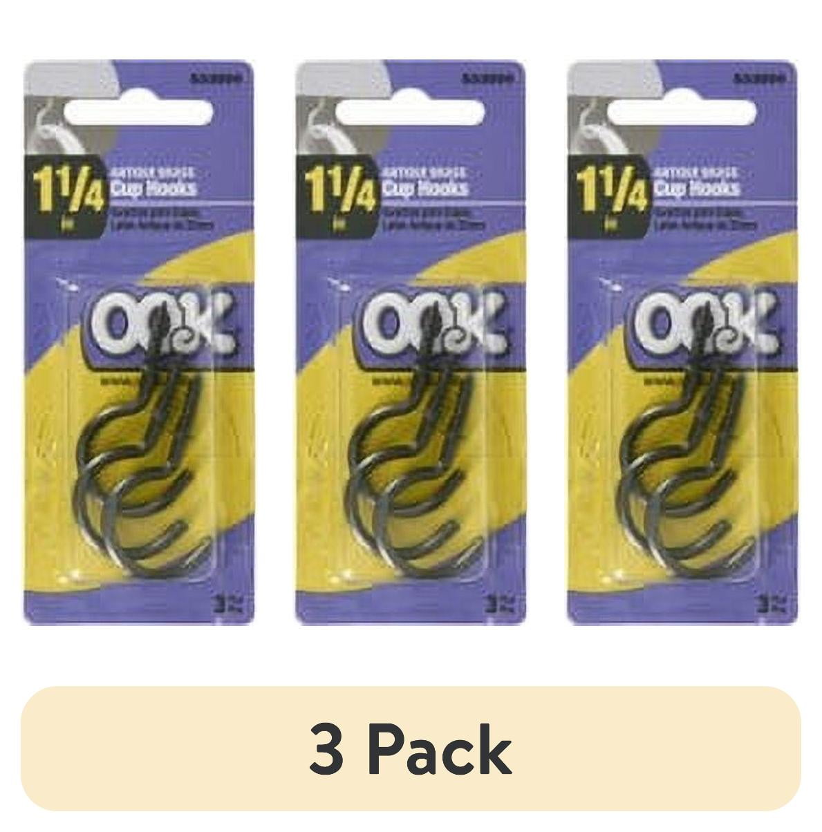 (3 pack) OOK Cup Hooks, Antique Brass Finish, Steel, 1.25", Screw-in, 3 ...