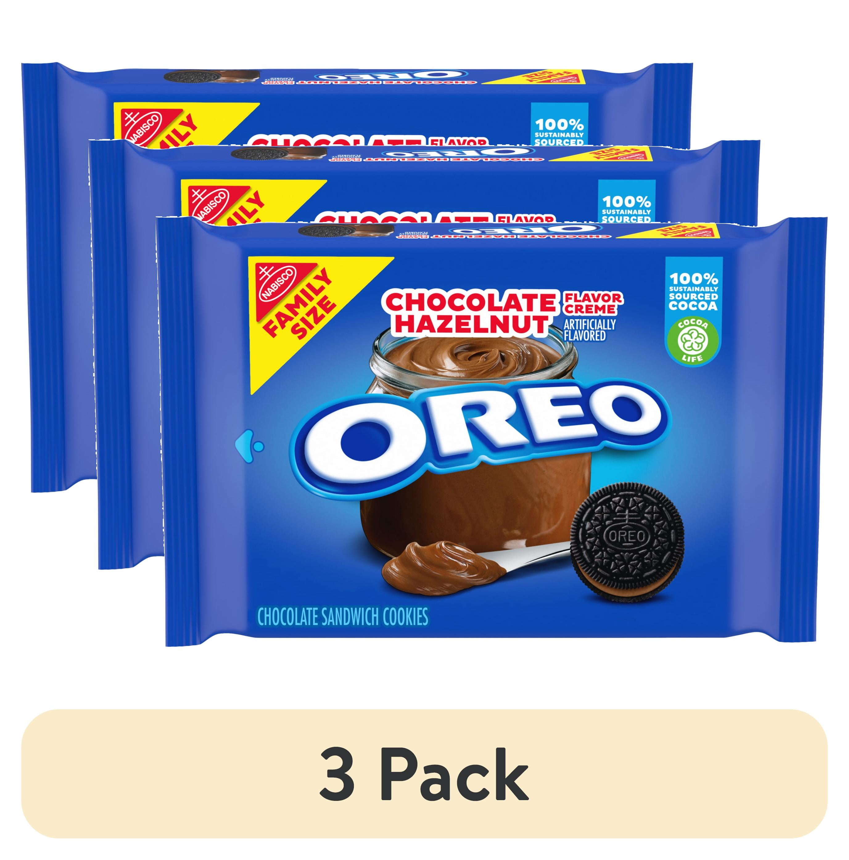 (3 pack) OREO Chocolate Hazelnut Creme Sandwich Cookies, Baked, Family ...