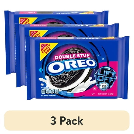 (3 pack) OREO Double Stuf Chocolate Sandwich Cookies, Family Size, 18.71 oz - Walmart.com