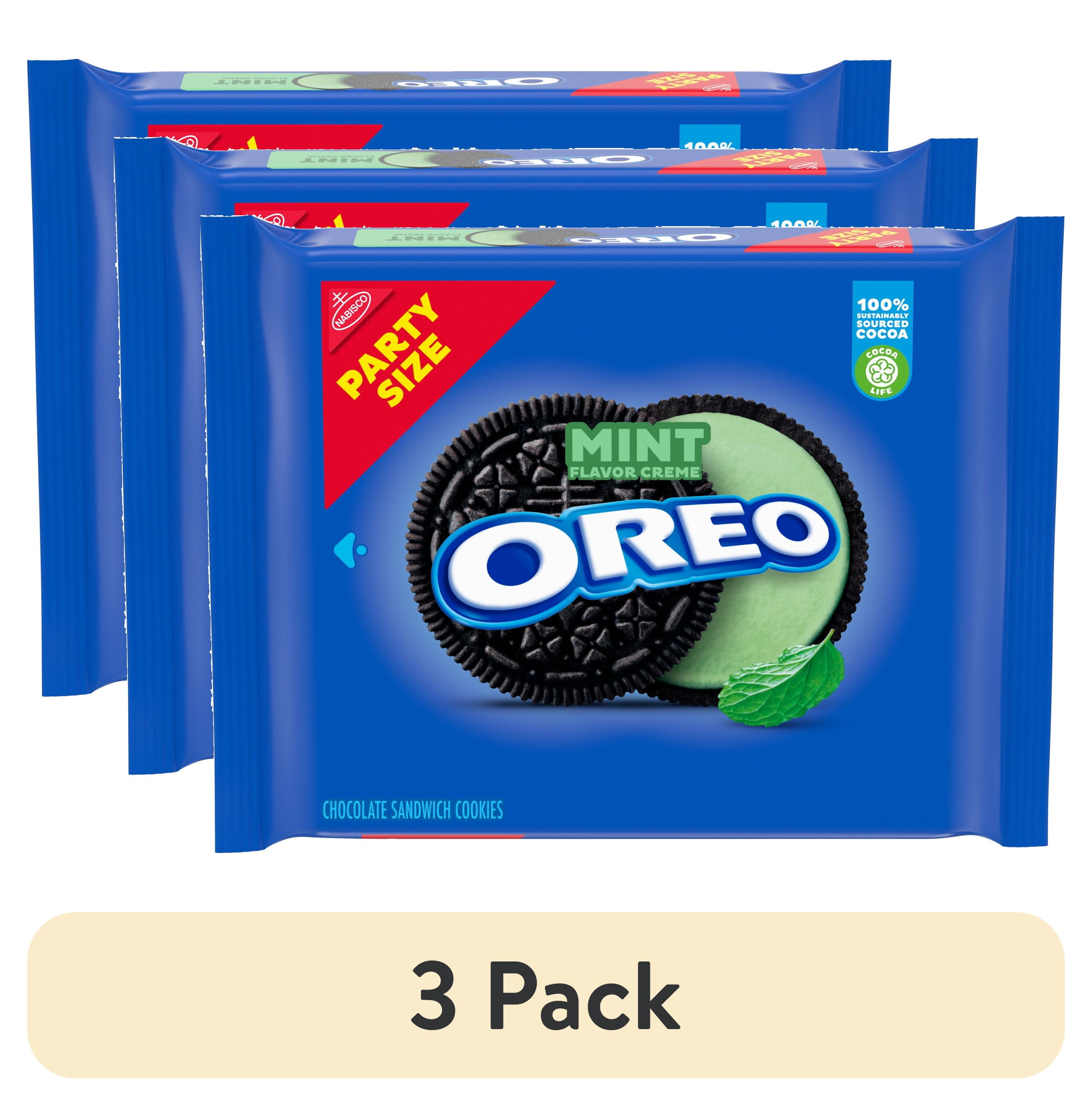 (3 pack) OREO Mint Creme Chocolate Sandwich Cookies, Party Size, 26.7 ...