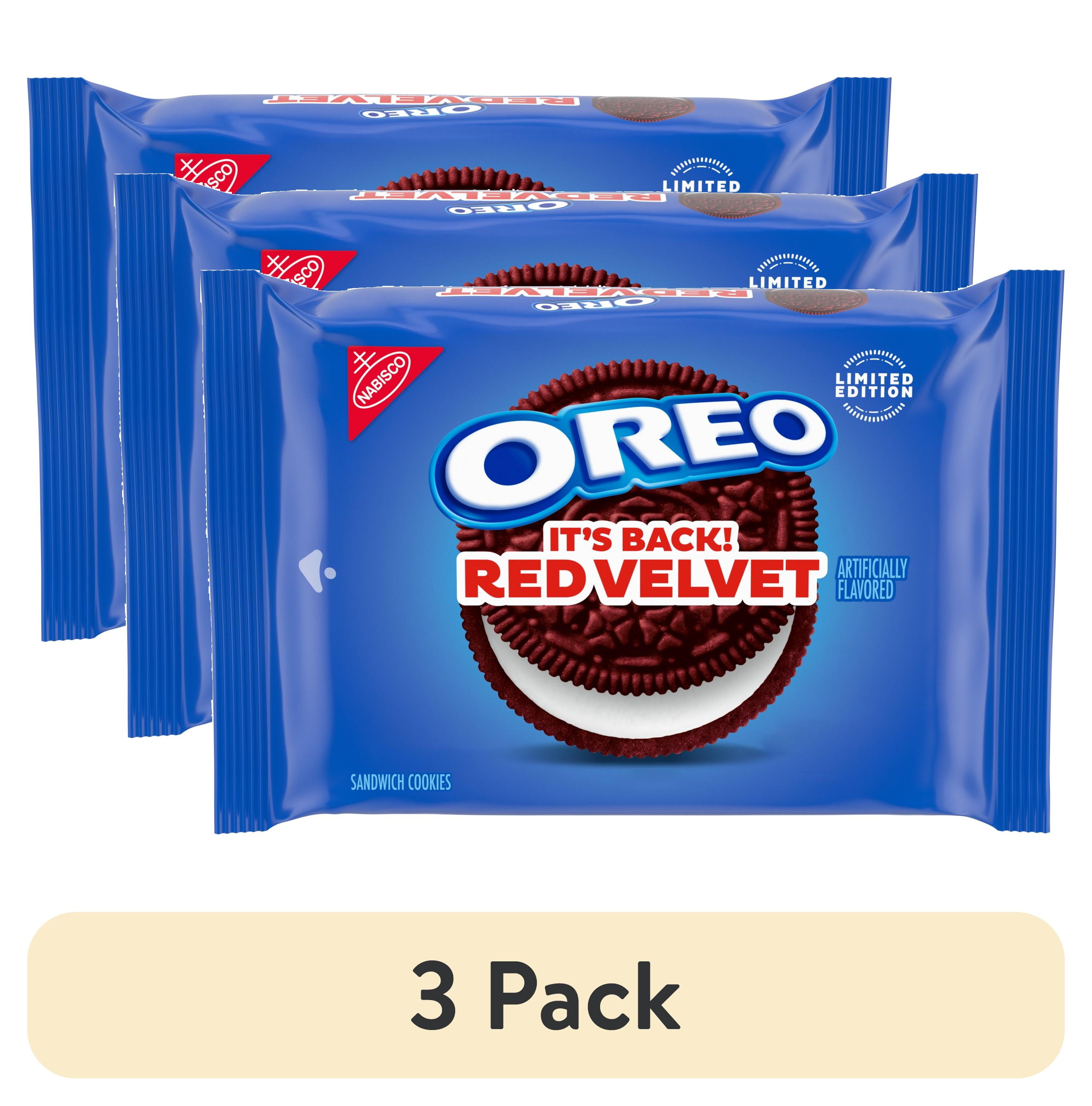 (3 pack) OREO Red Velvet Sandwich Cookies, Baked, Limited Edition, 12.2 ...