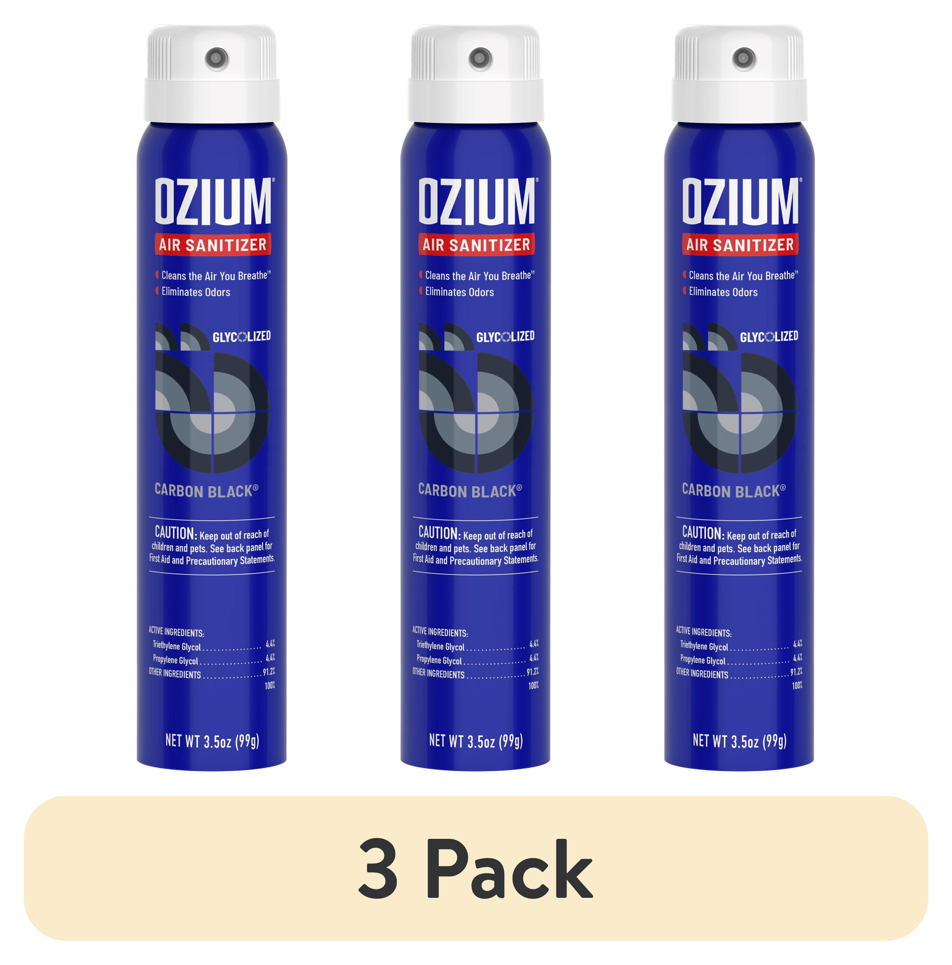 (3 pack) OZIUM Auto Air Freshener Spray, Black Carbon Scent, 3.5 oz Can ...
