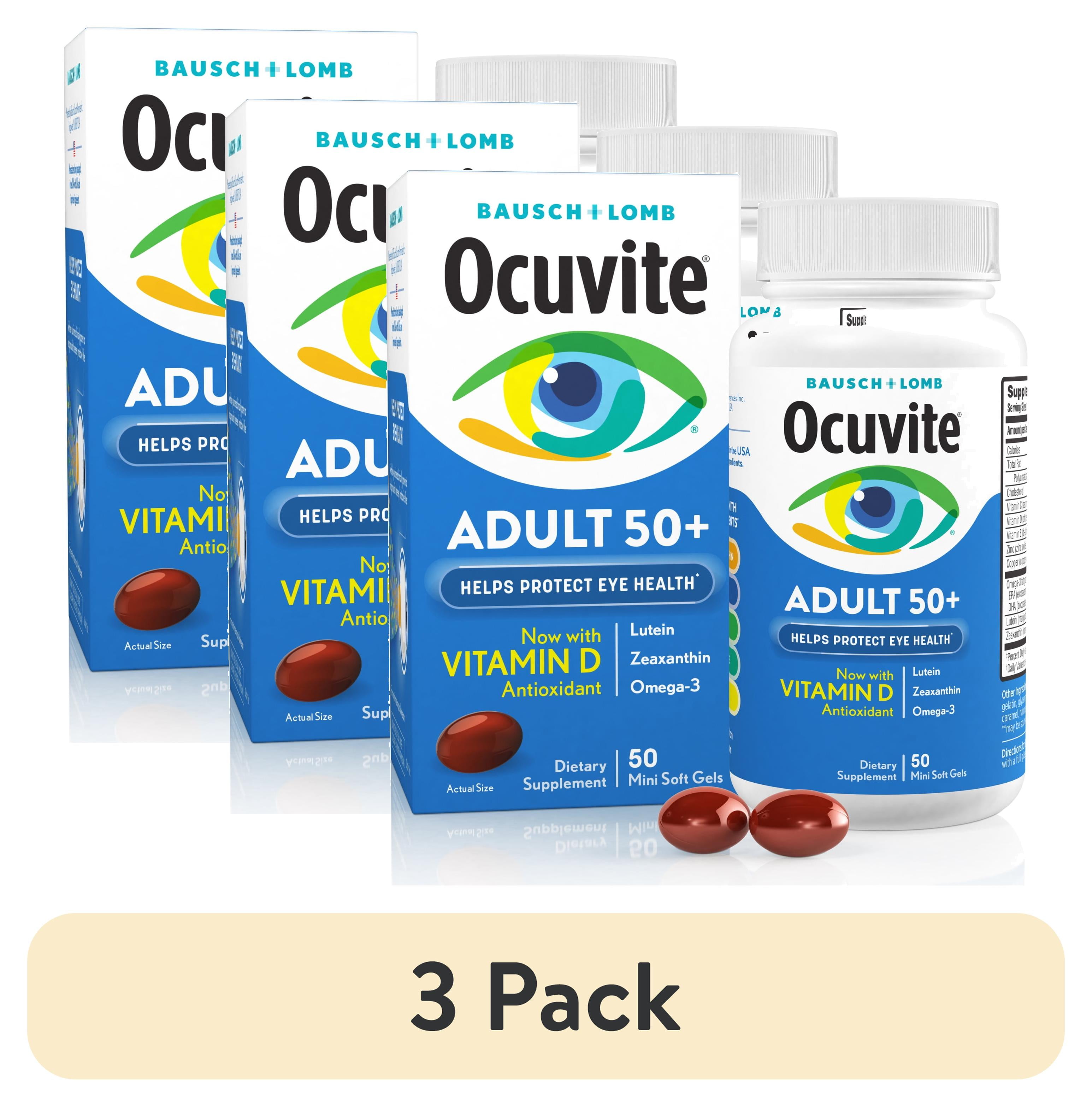 (3 pack) Ocuvite Adult 50 Plus Eye Vitamins and Minerals with Lutein ...