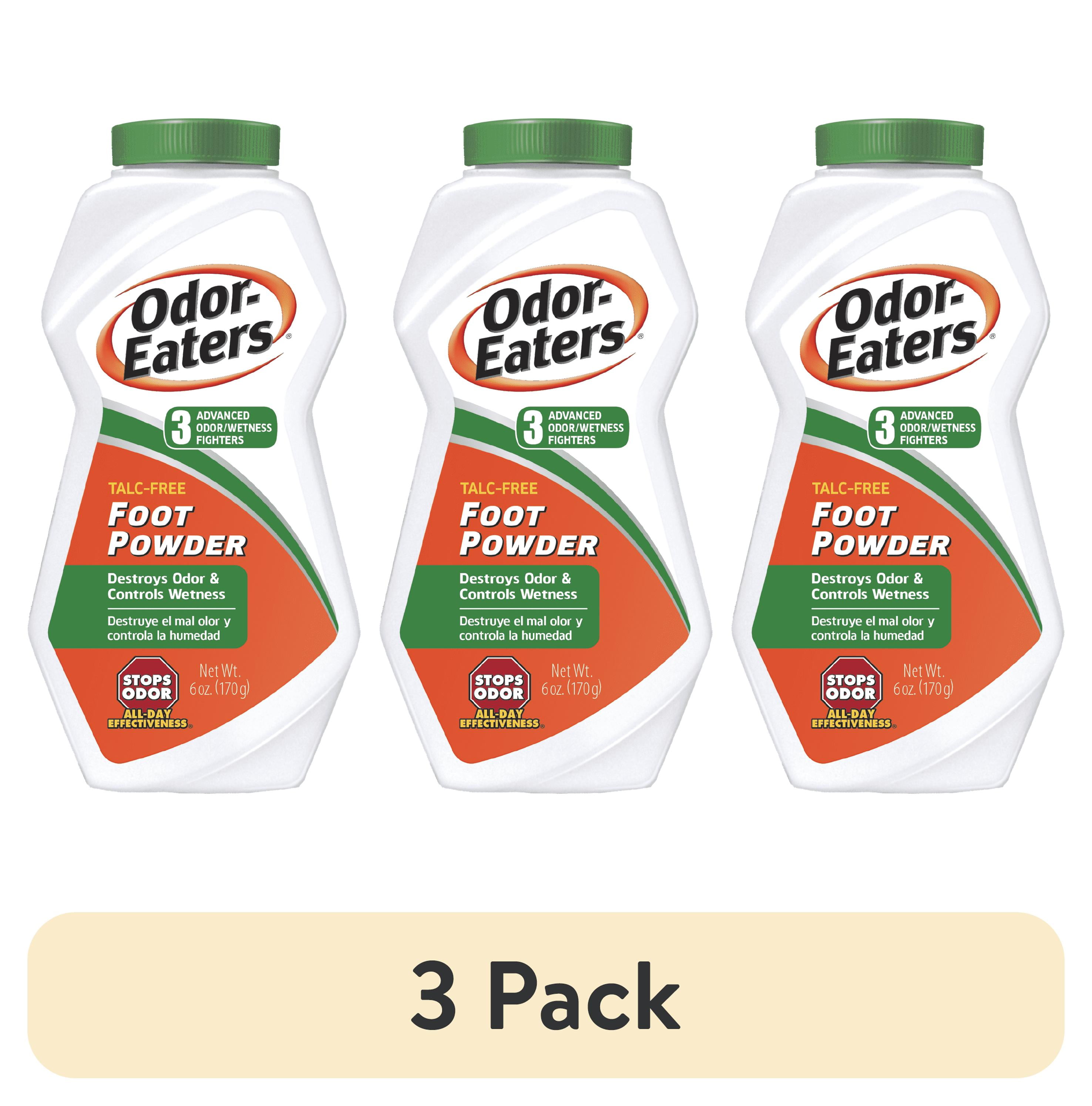 (3 pack) Odor-Eaters Foot Powder 6oz, Shoe Odor Eliminator, Unscented ...