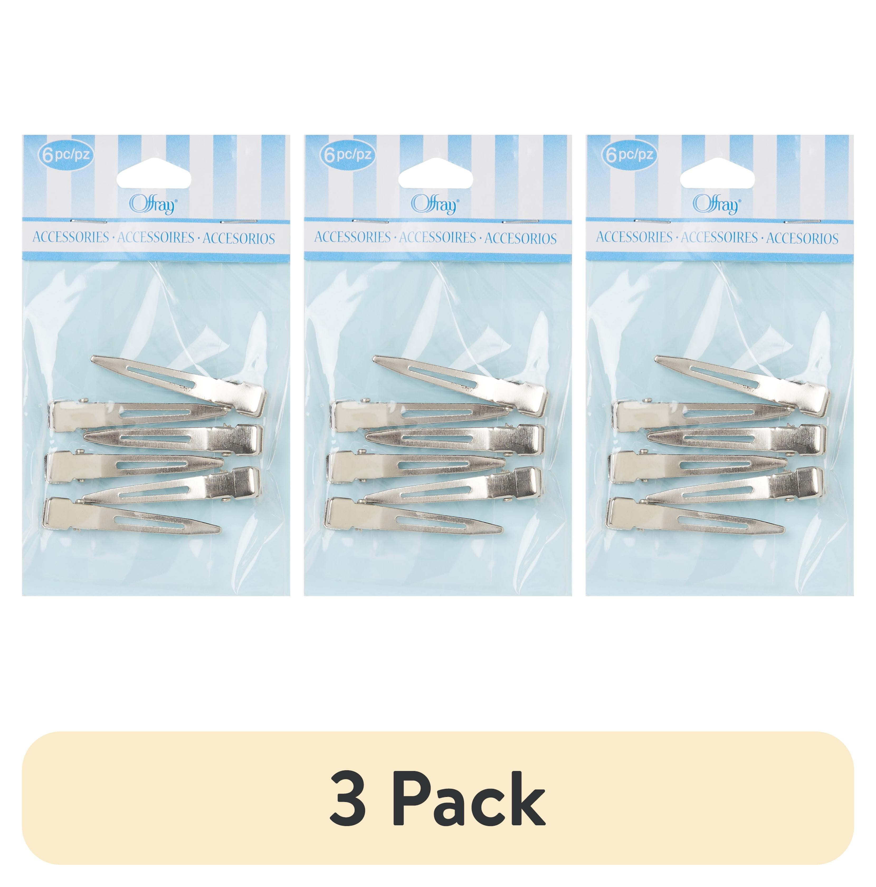 (3 pack) Offray Accessories, Silver 1 3/4 inch Small Metal Pointed Hair ...