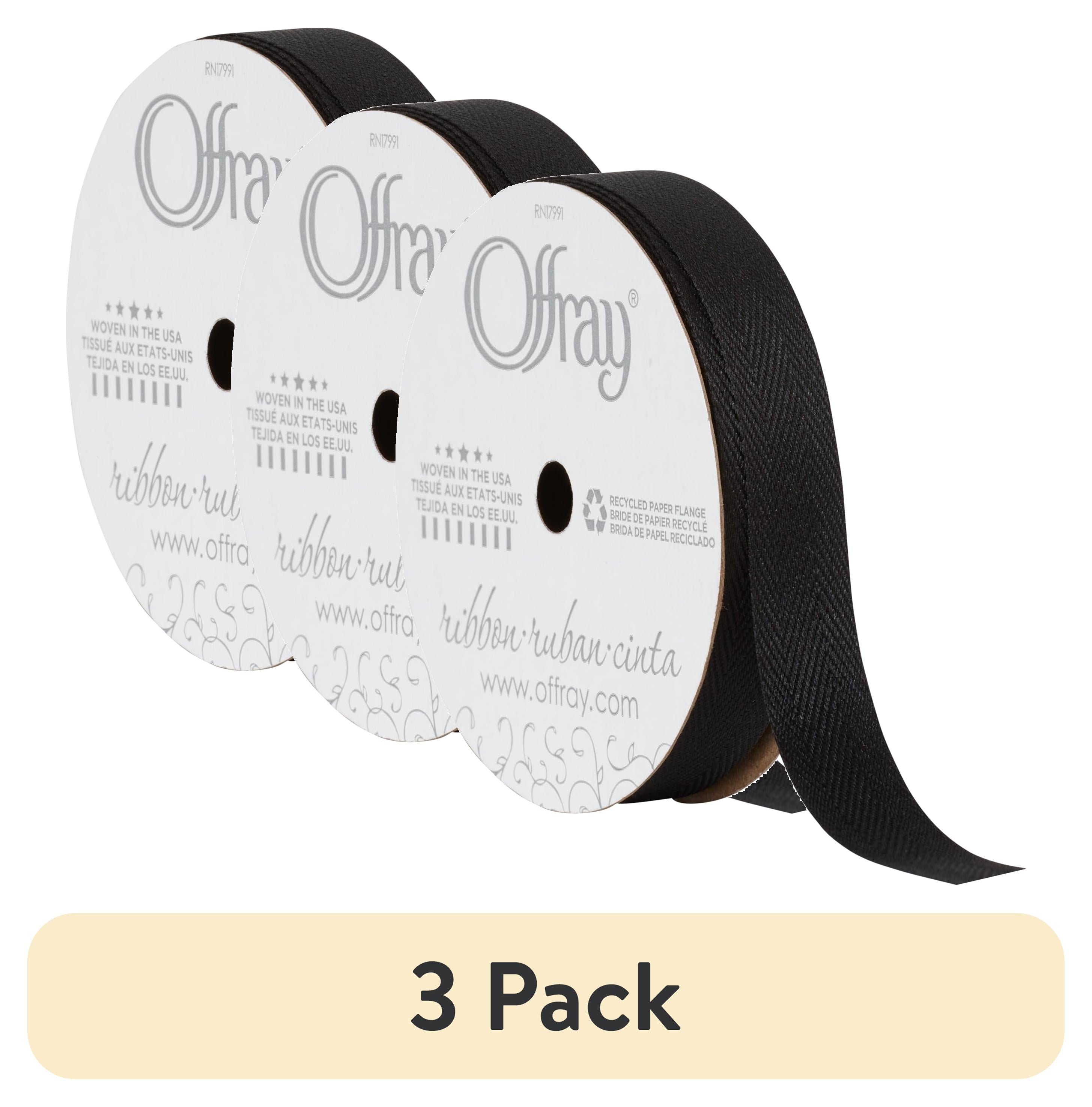 (3 pack) Offray Ribbon, Black 5/8 inch Twill Ribbon, 9 feet - Walmart ...