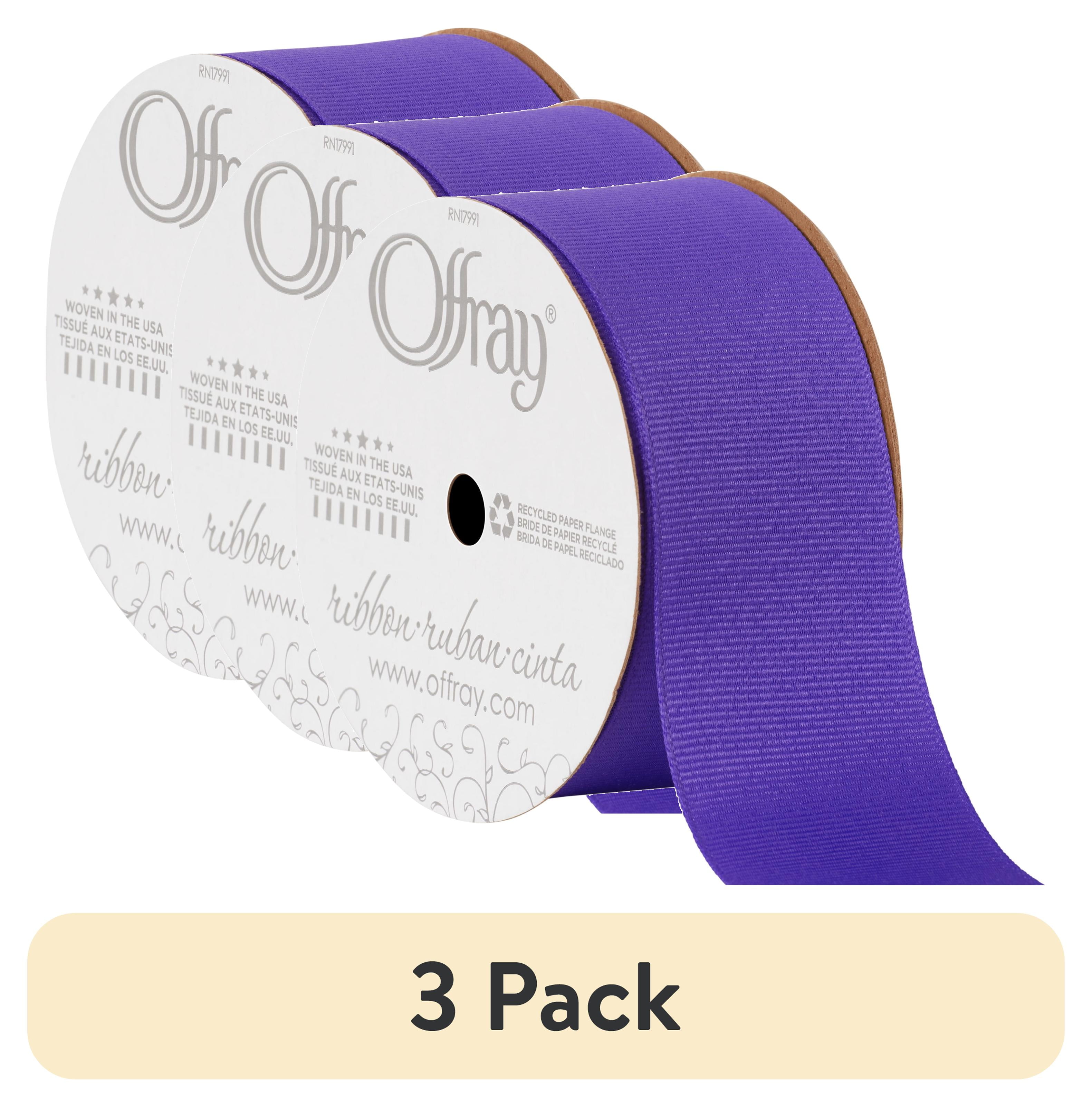 (3 pack) Offray Ribbon, Delphinium Purple 1 1/2 inch Grosgrain ...