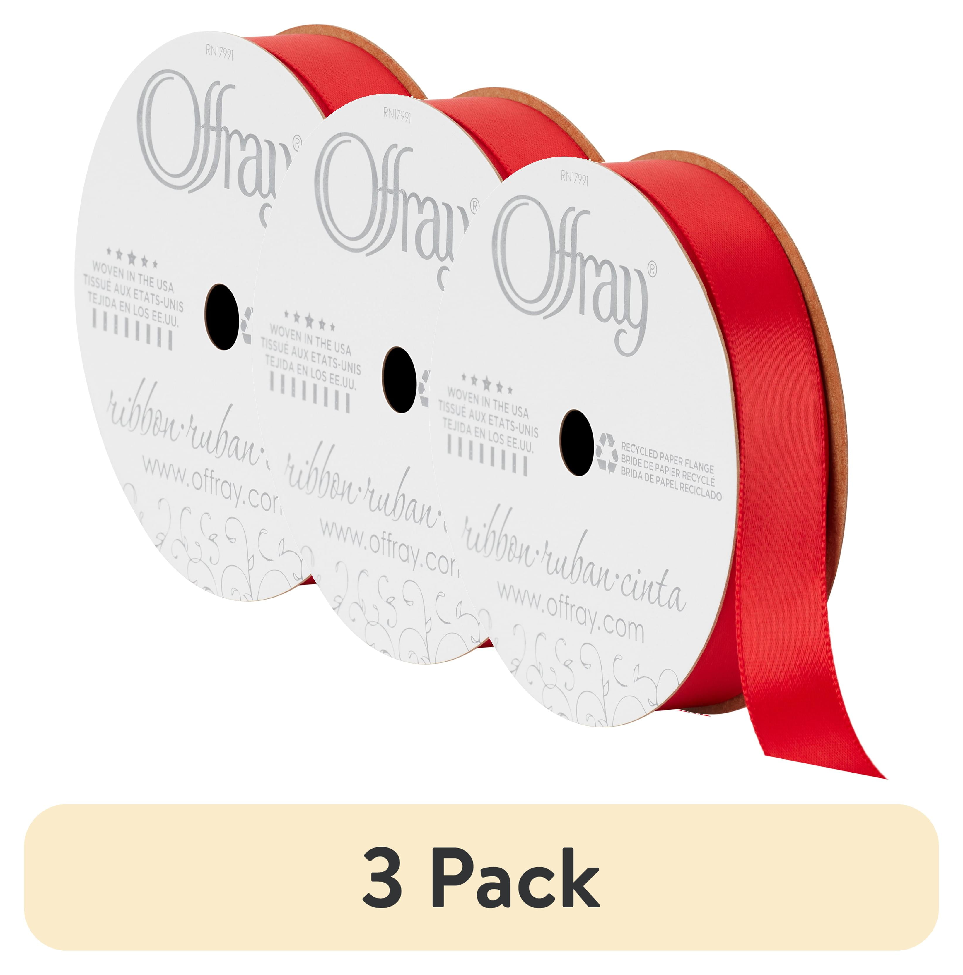 (3 pack) Offray Ribbon Red Polyester Ribbon, 3.12" x 0.62" - Walmart.com