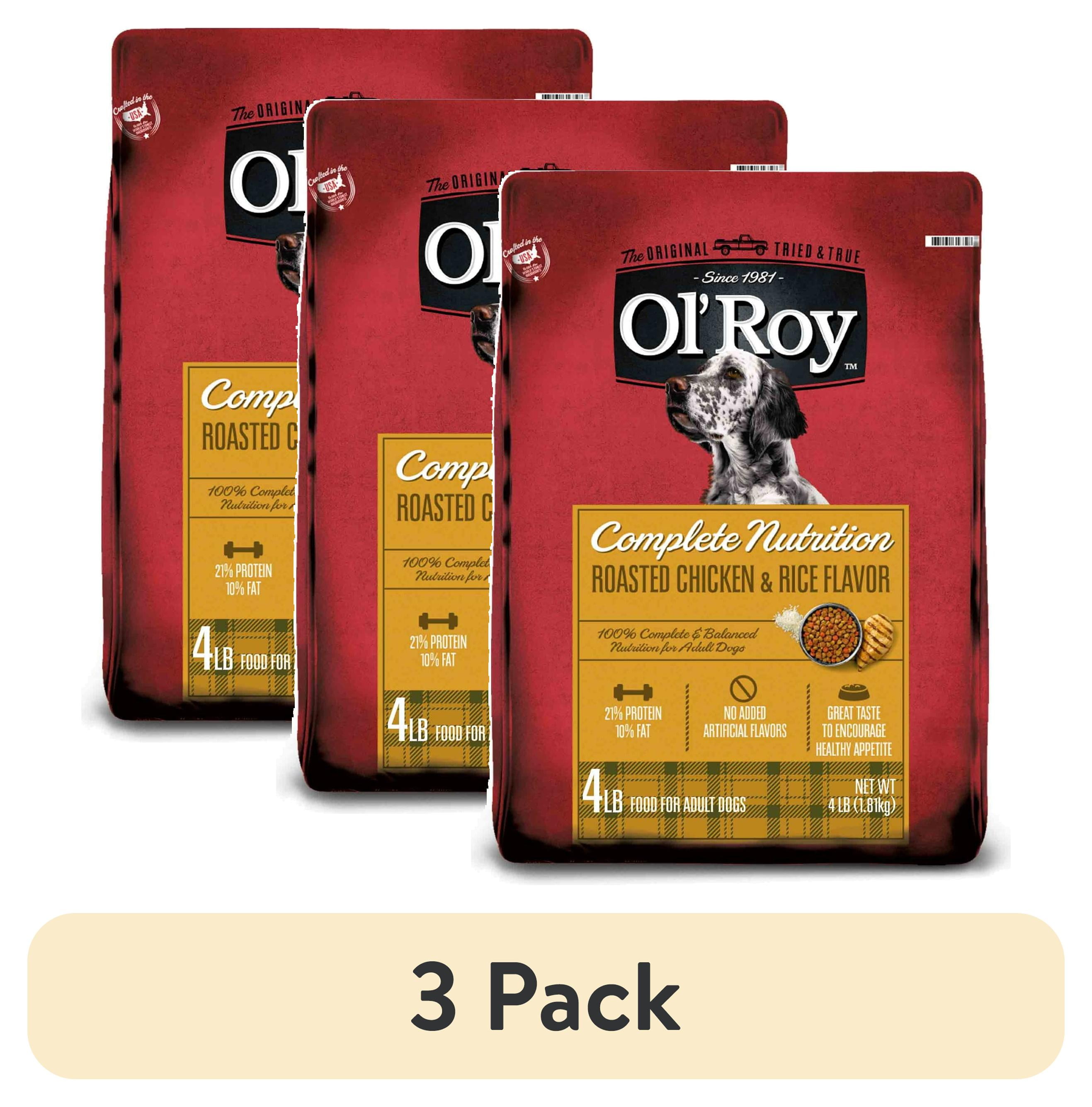 (3 pack) Ol' Roy Complete Nutrition Chicken Dry Dog Food, 4 lbs ...
