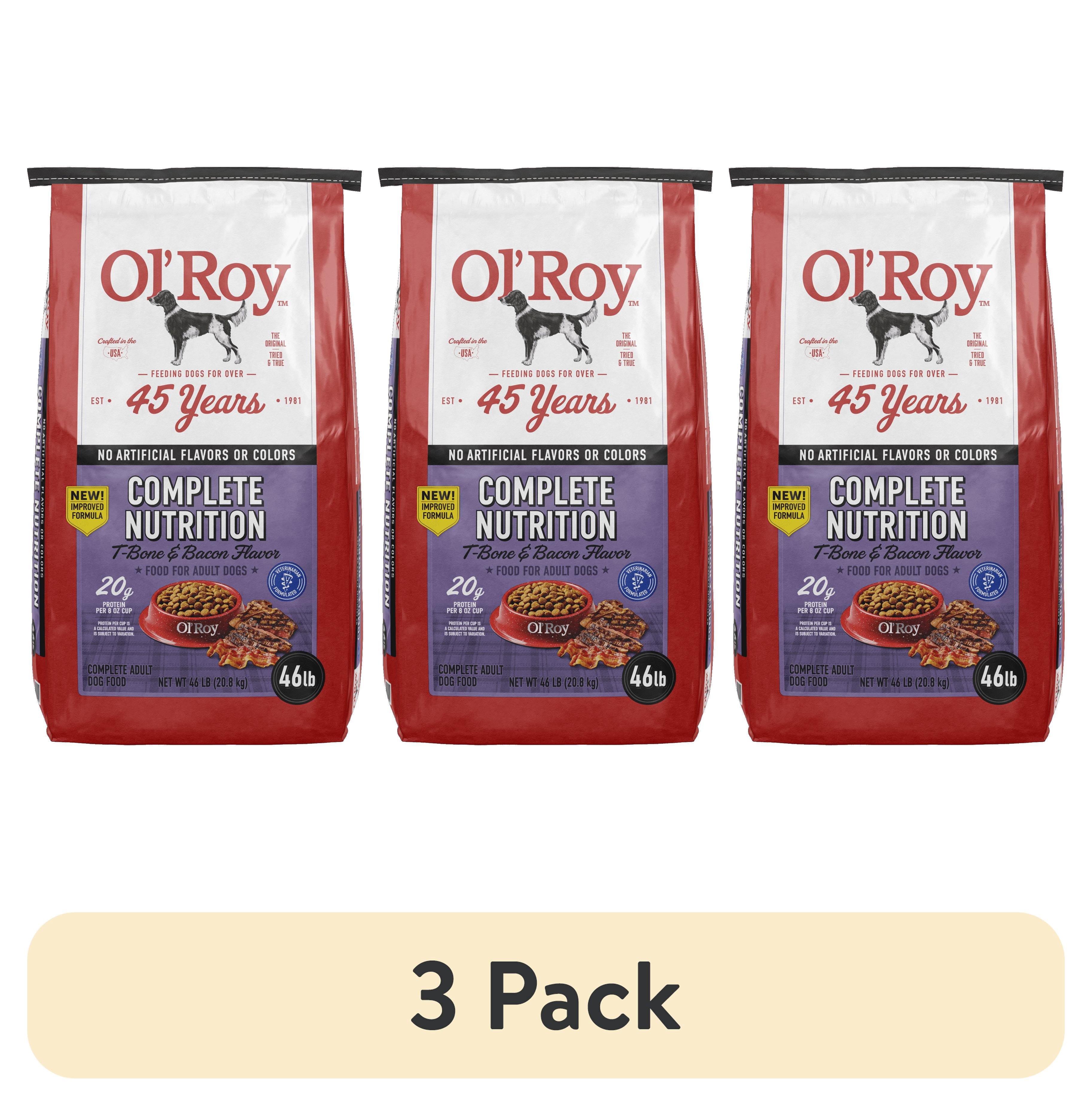(3 pack) Ol' Roy Complete Nutrition T-Bone and Bacon Flavor Dry Dog ...
