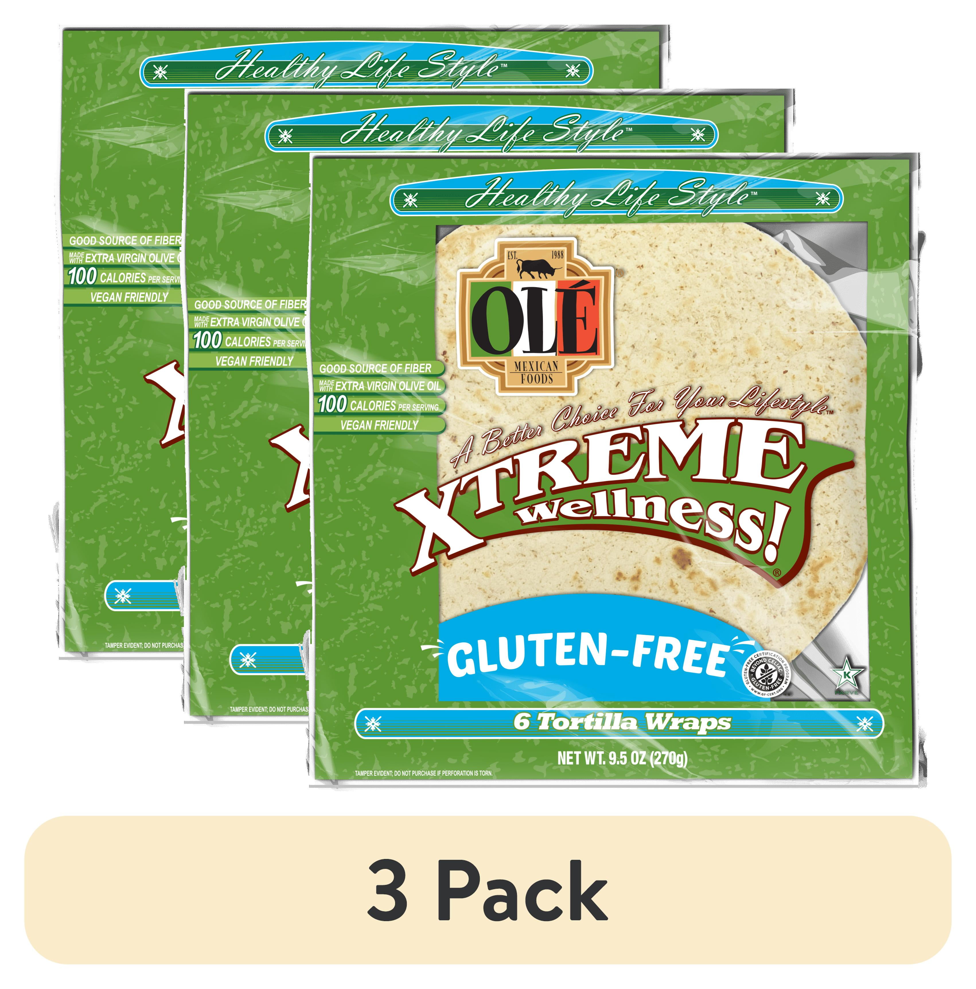 (3 pack) Ole Xtreme Wellness Gluten Free Soft Taco Flour Tortilla Wraps ...