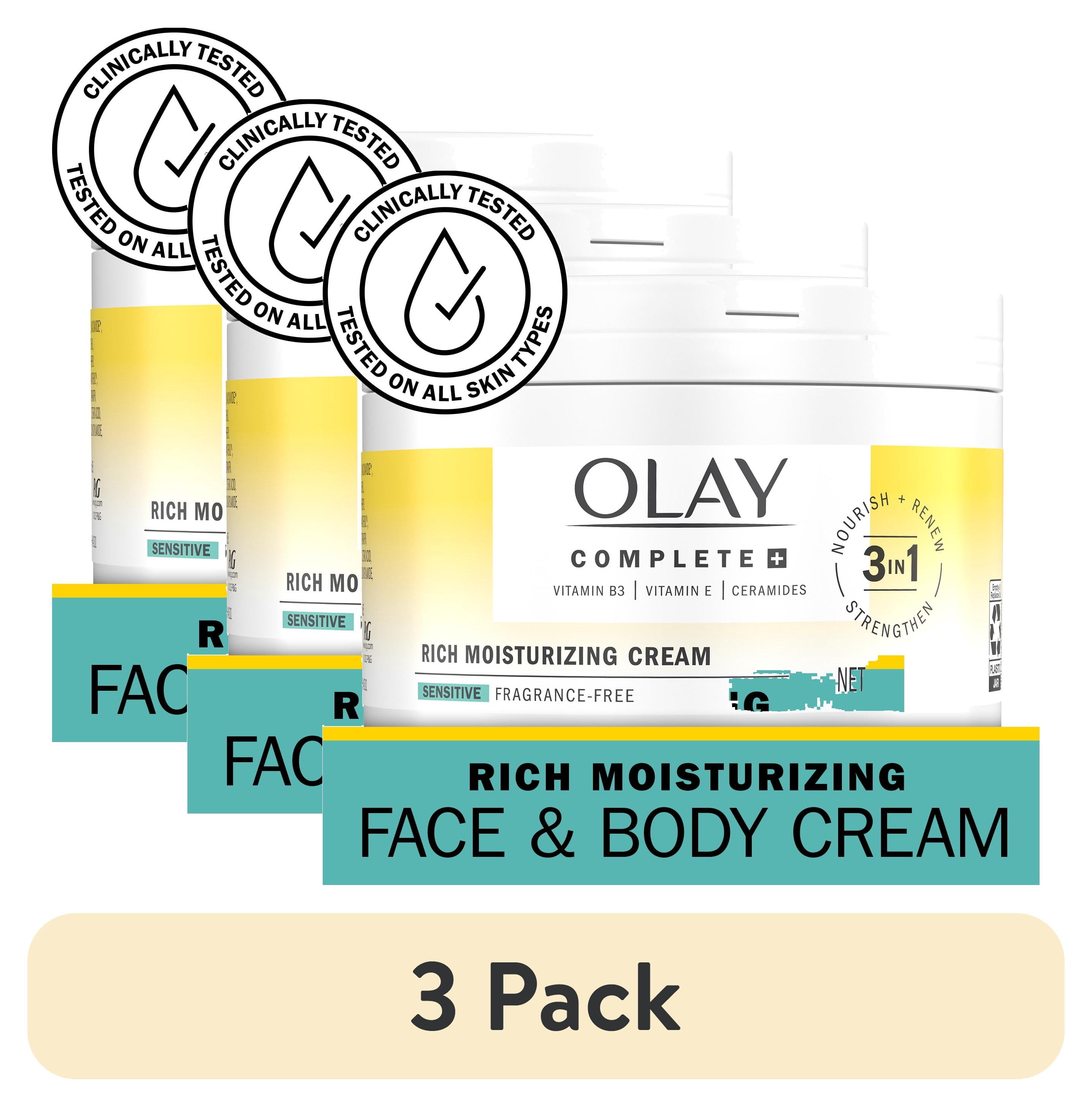 (3 pack) Olay Complete+ Rich Moisturizing Cream Fragrance-Free, 8.5oz 3 ...