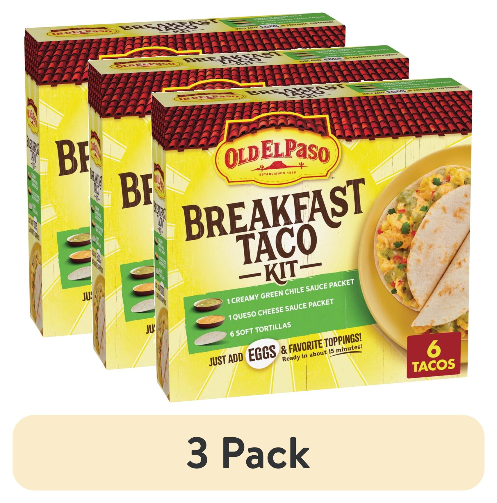 (3 pack) Old El Paso Breakfast Taco Kit with Sauces and Soft Tortillas ...