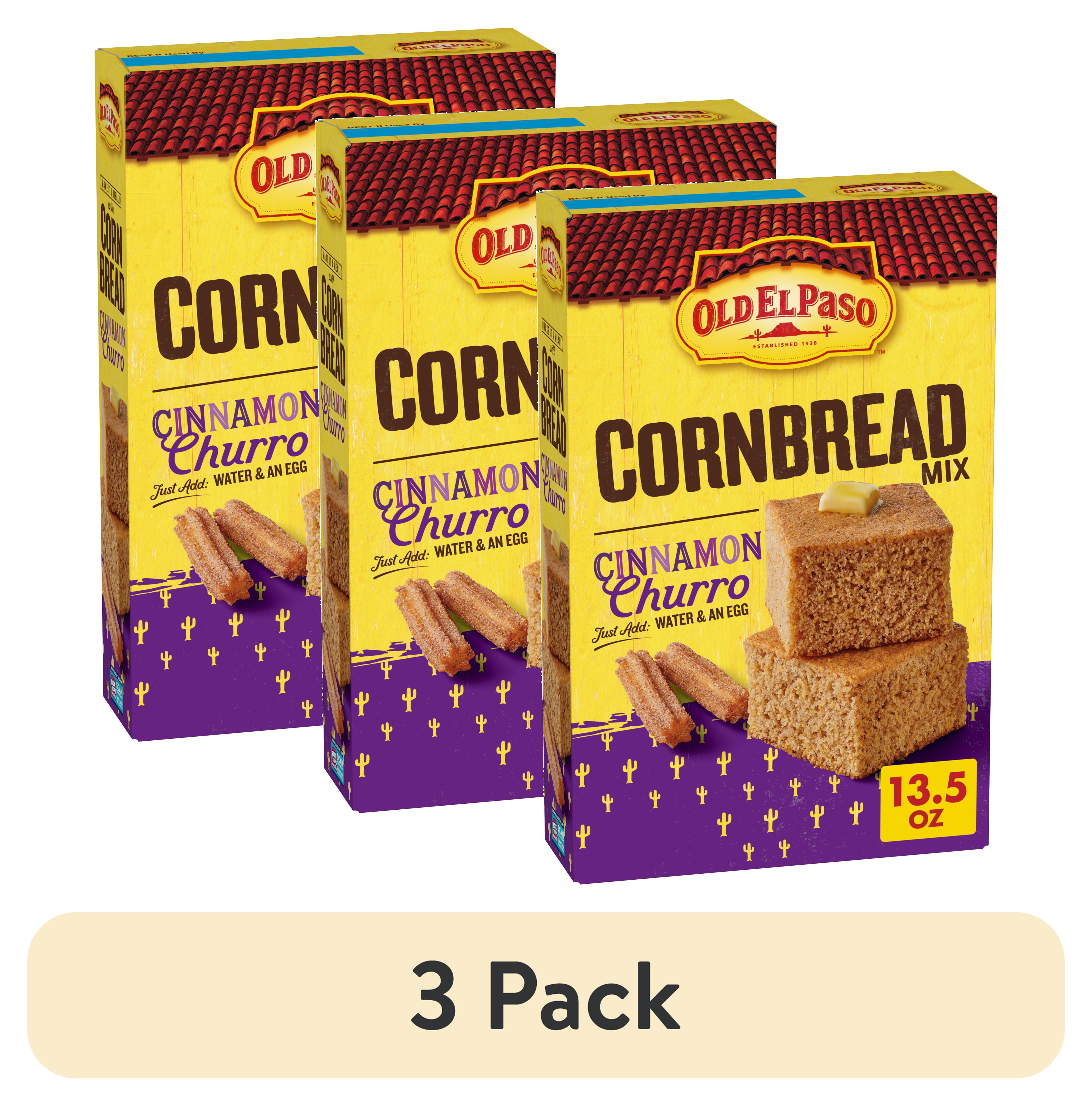 (3 pack) Old El Paso Cornbread Mix, Cinnamon Churro, Baking Mix, 13.5 ...