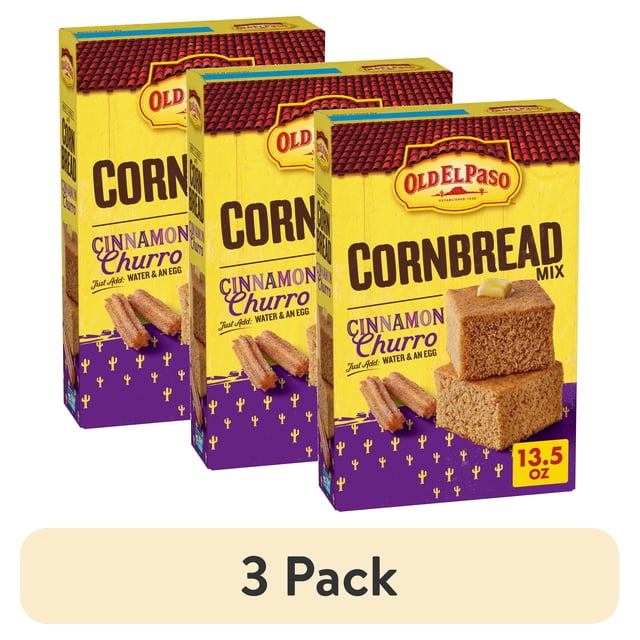 (3 pack) Old El Paso Cornbread Mix, Cinnamon Churro, Baking Mix, 13.5 ...