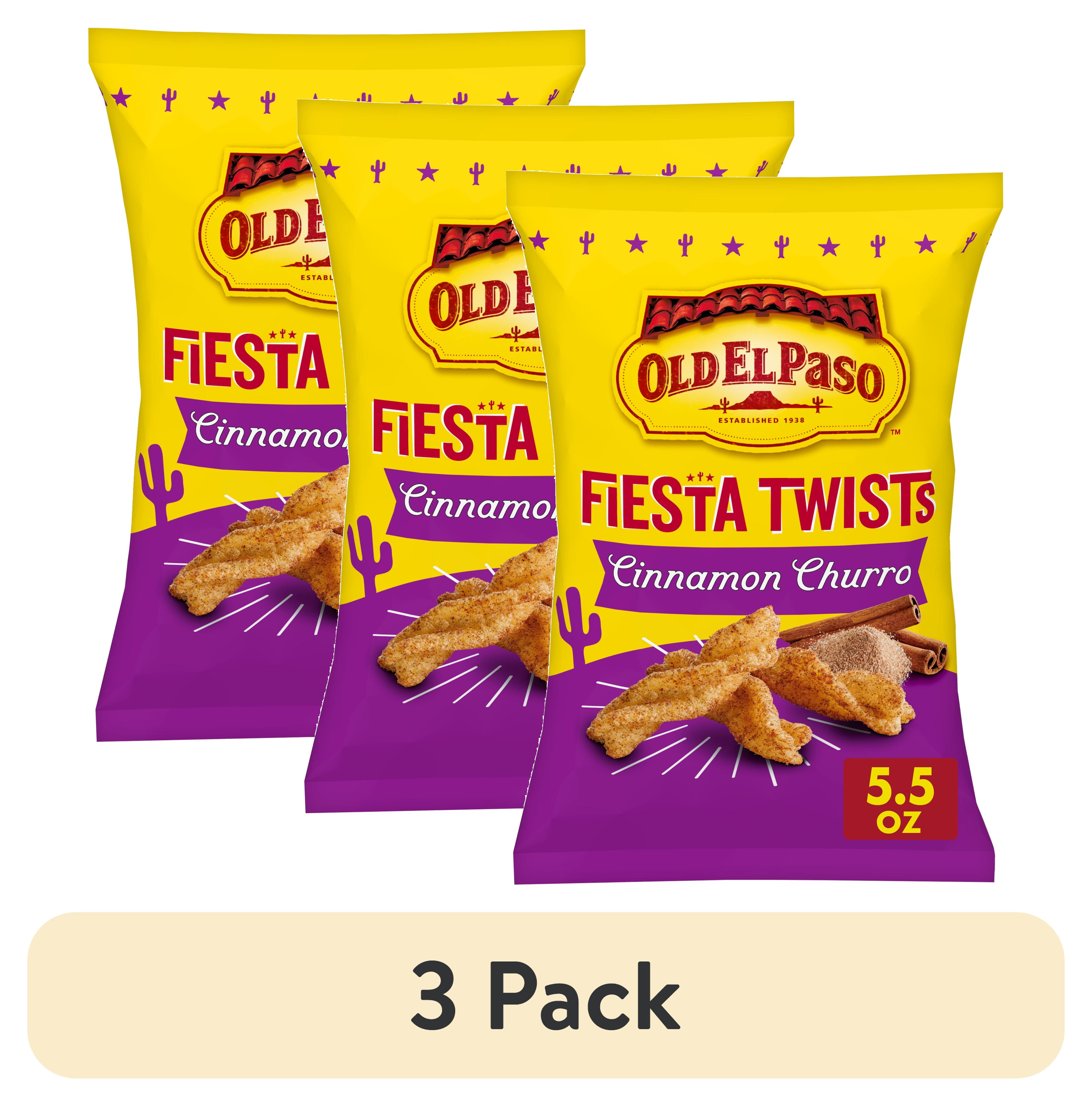 (3 pack) Old El Paso Fiesta Twists, Cinnamon Churro, Crispy Corn Snacks ...