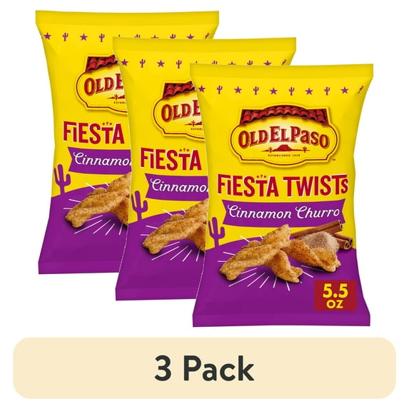 (3 pack) Old El Paso Fiesta Twists, Cinnamon Churro, Crispy Corn Snacks ...