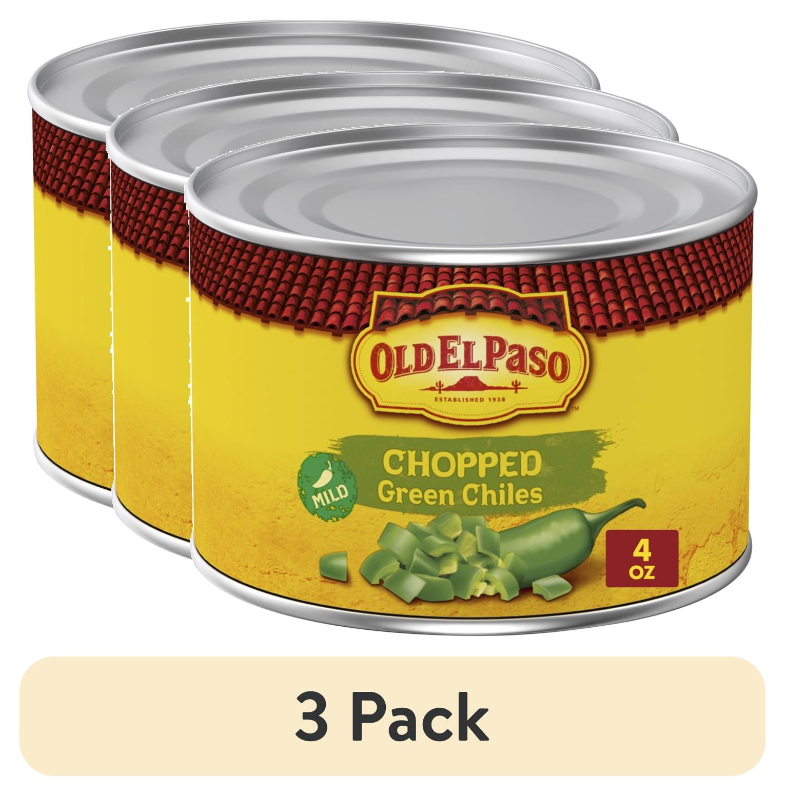 (3 pack) Old El Paso Mild Chopped Green Chiles, Meal Prep, 4 oz ...