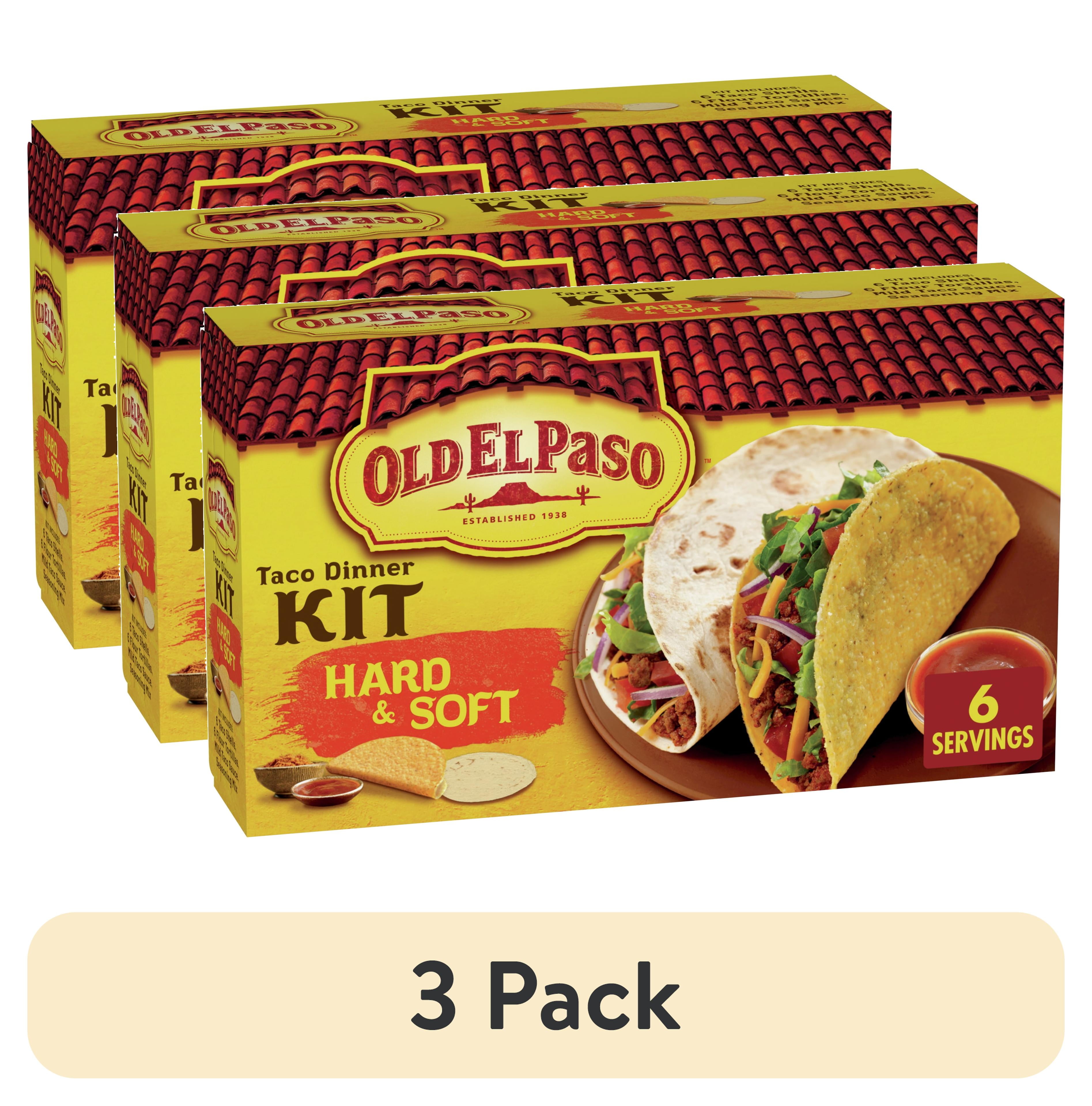 (3 pack) Old El Paso Taco Dinner Kit, Hard & Soft, 11.4 oz. - Walmart.com