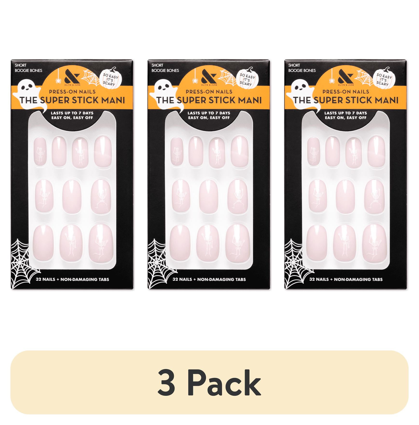(3 pack) Olive & June Super Stick Mani Short Round Press-On Tabs ...