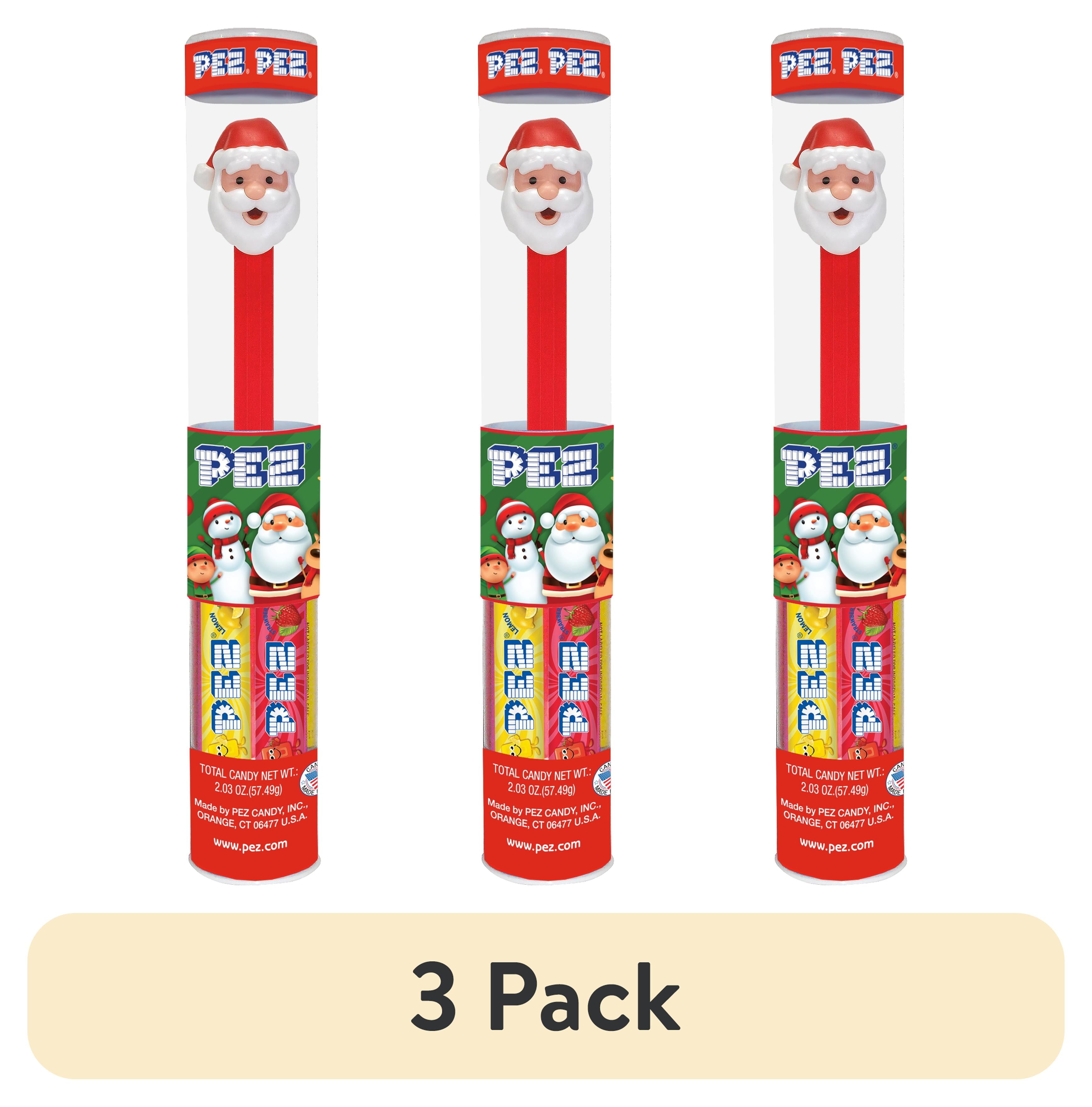 (3 pack) One Santa Claus PEZ Candy Dispenser in a Stocking Stuffer Tube ...