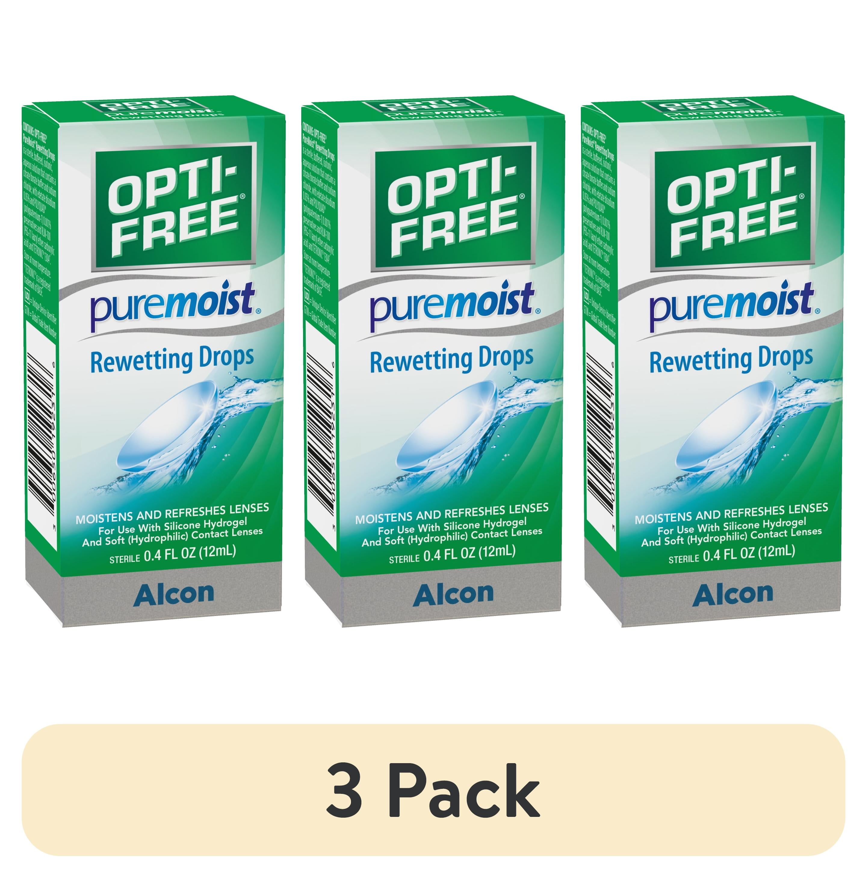 (3 pack) Opti-Free Puremoist Rewetting Eye Drops for use as needed ...