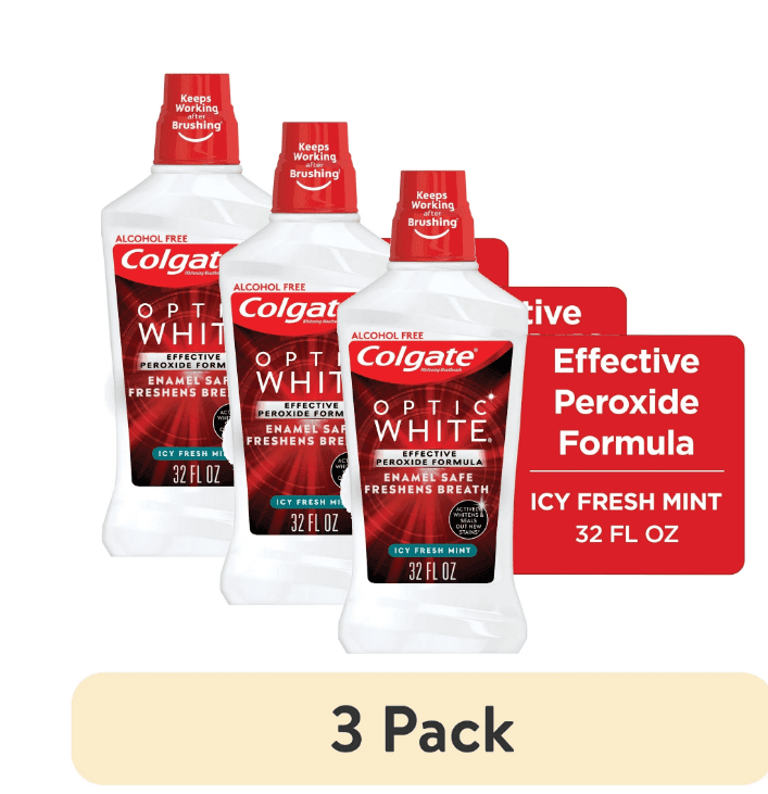 (3 pack) Optic White Whitening Mouthwash, Fresh Mint, 32 fl oz (3 pack ...