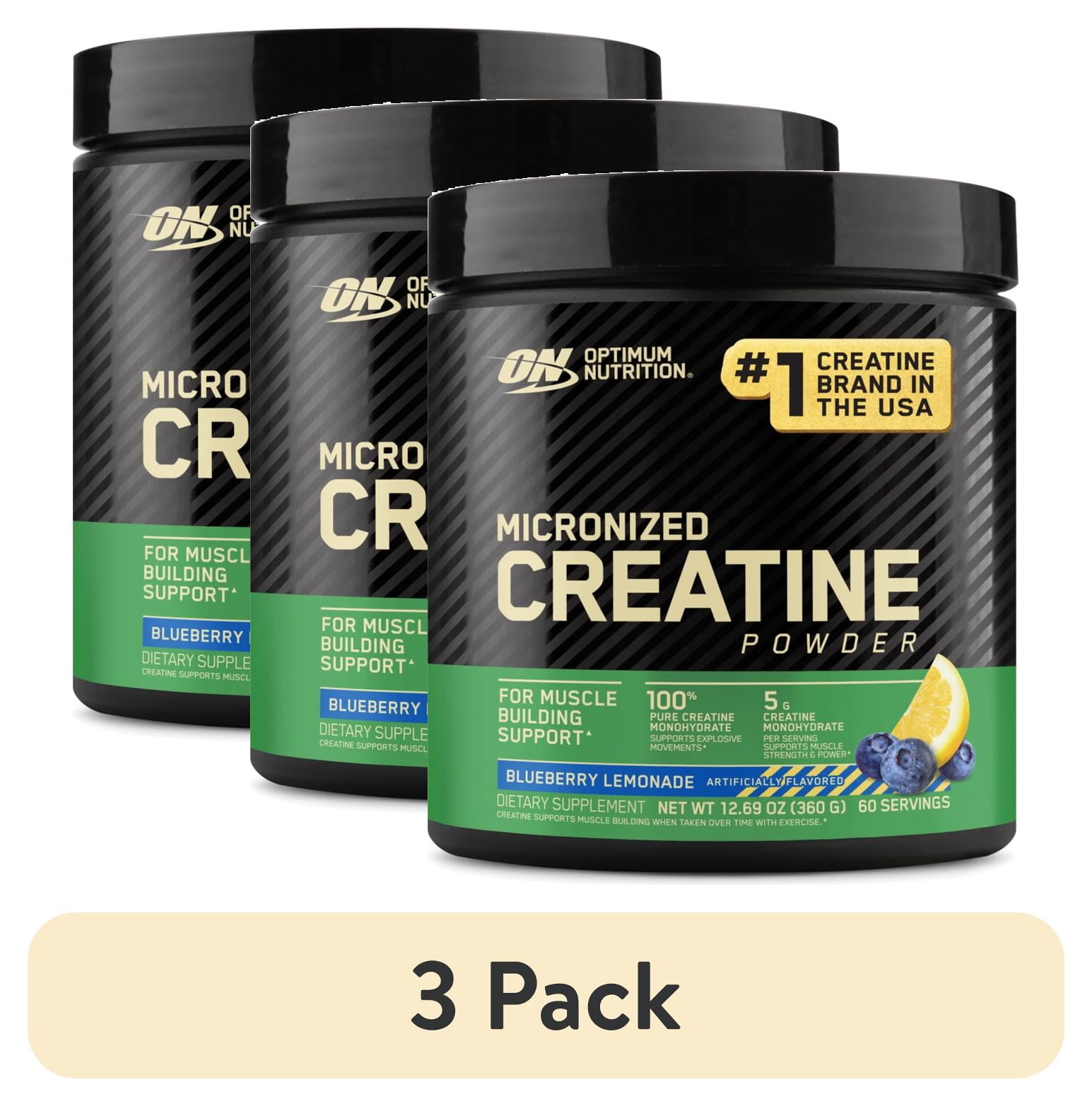 (3 pack) Optimum Nutrition Blueberry Lemonade Micronized Creatine ...