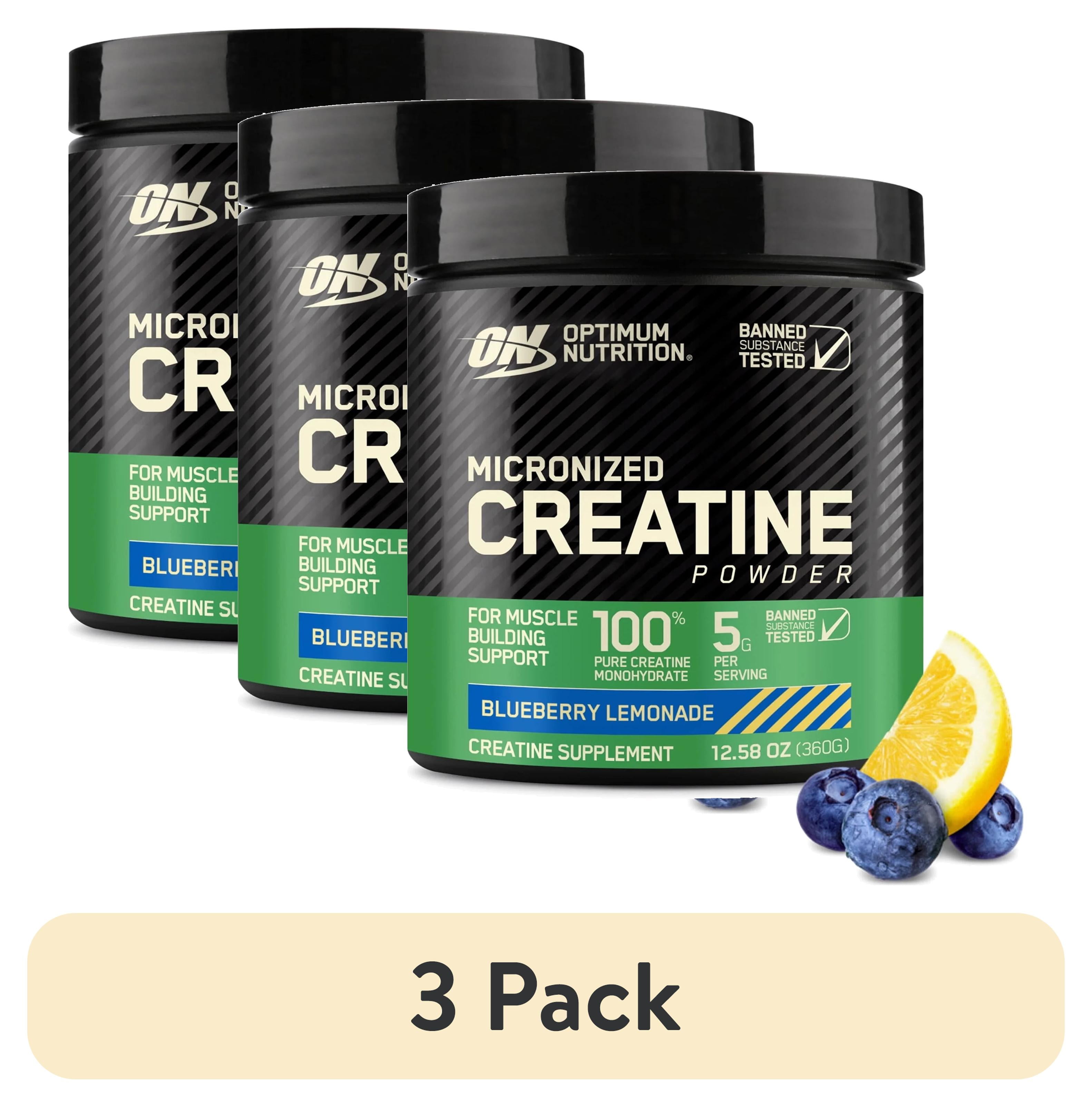 (3 pack) Optimum Nutrition Micronized Creatine Powder, Blueberry ...