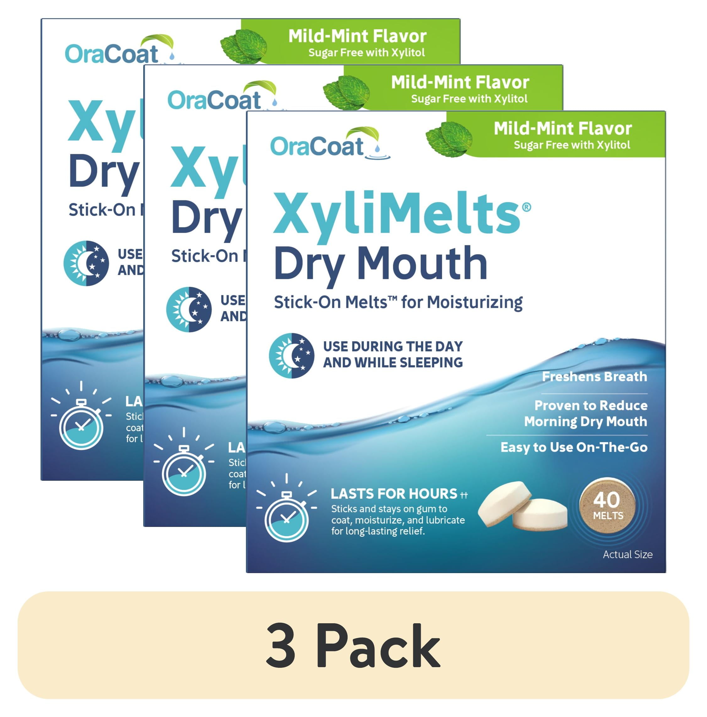 (3 pack) OraCoat XyliMelts Dry Mouth Relief Moisturizing Oral Adhering ...