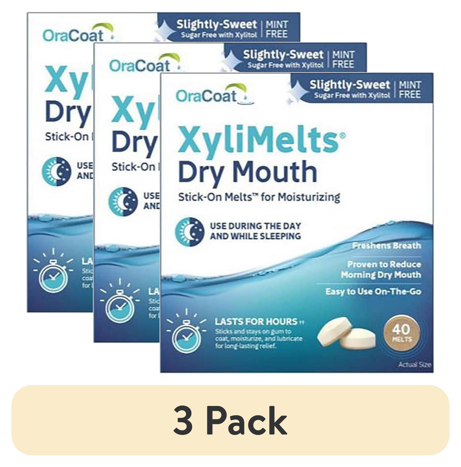(3 pack) OraCoat XyliMelts Dry Mouth Relief Moisturizing Oral Adhering ...