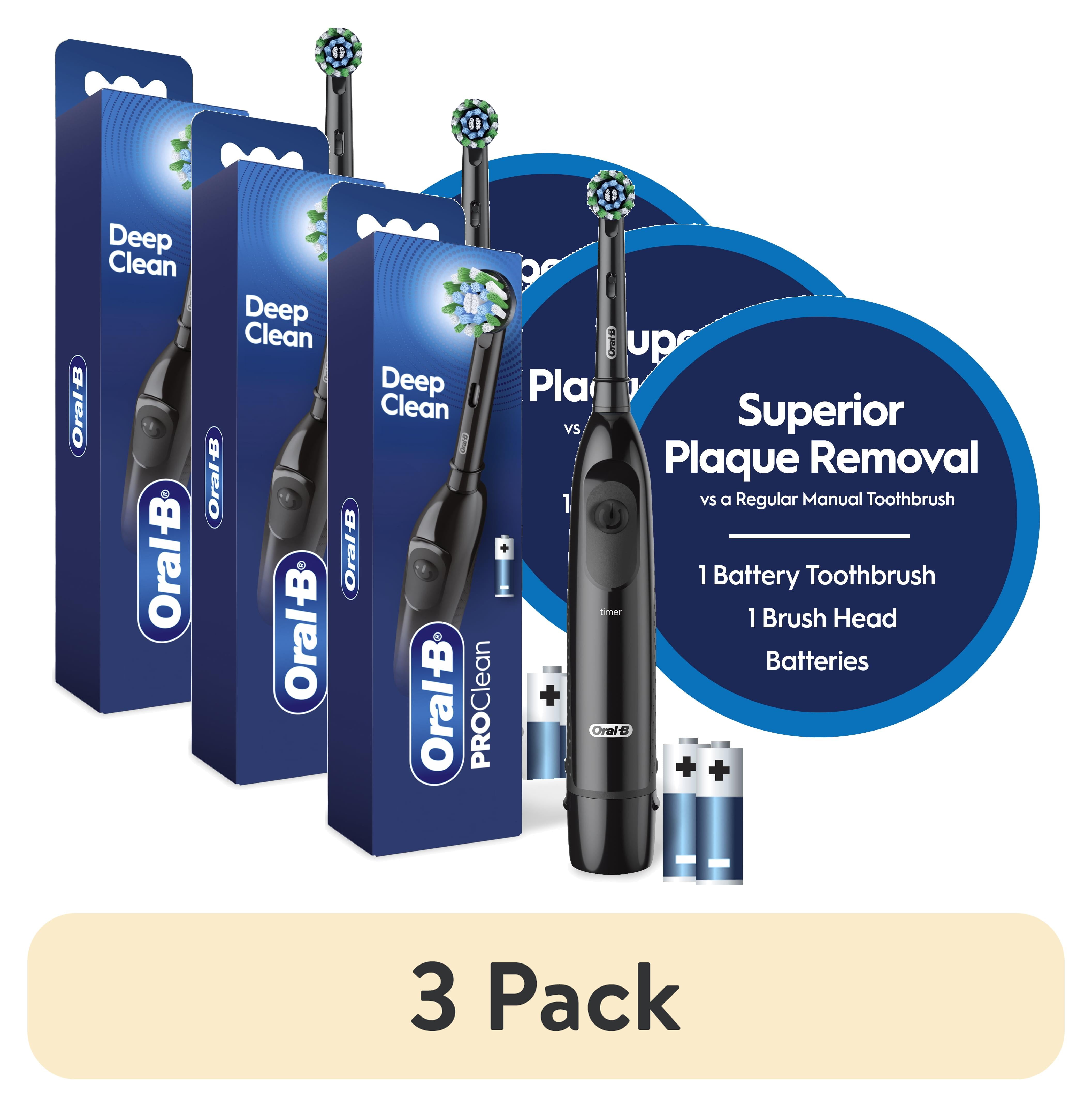 (3 pack) Oral-B Toothbrush, ProClean CrossAction, Battery Powered ...